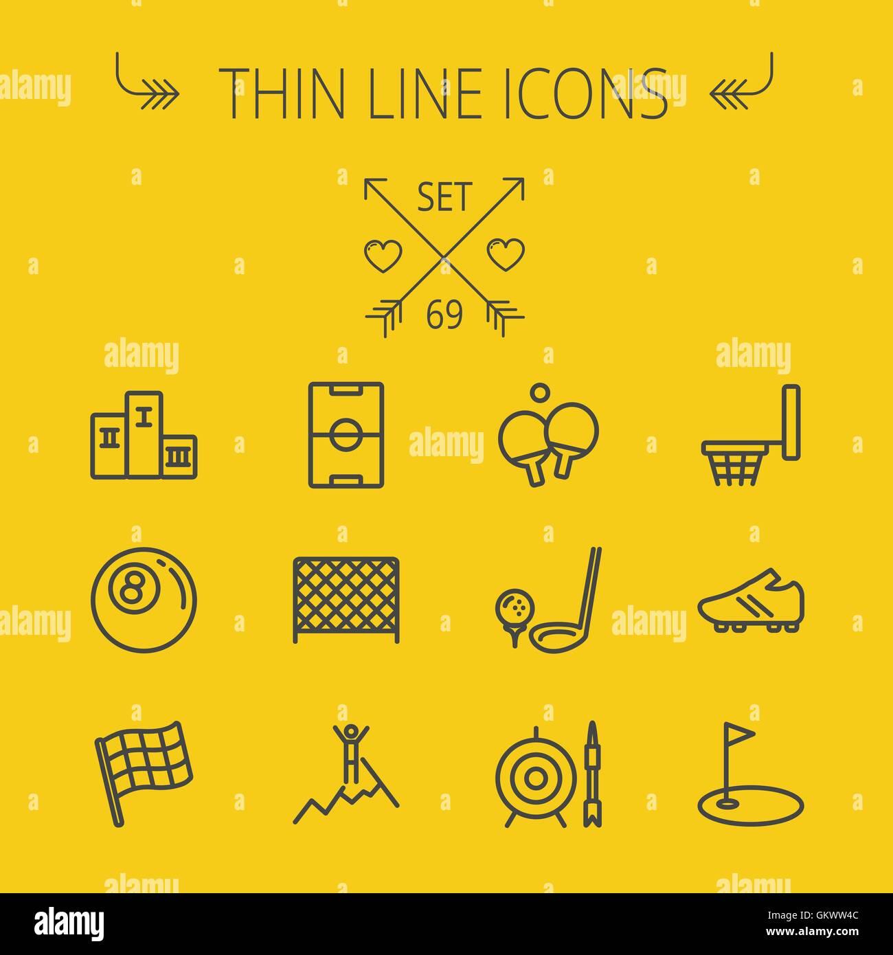 Sports thin line icon set Stock Vector Image & Art - Alamy