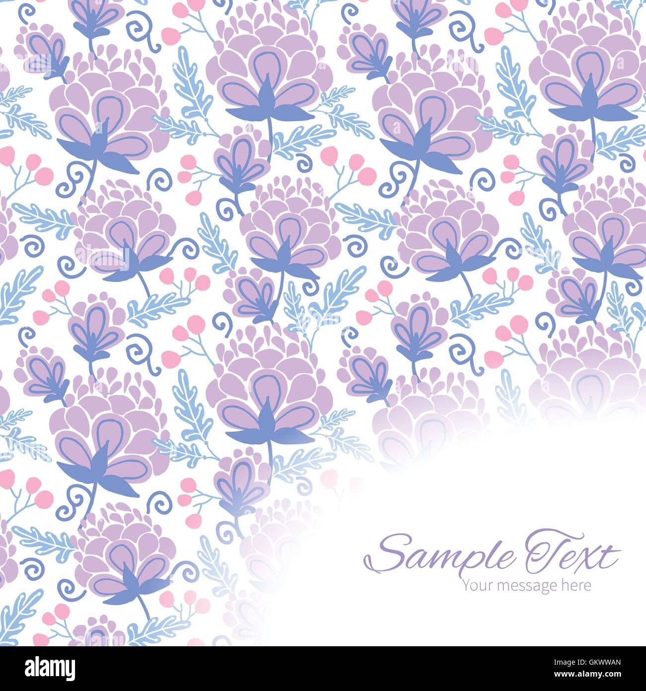 Vector soft purple flowers frame corner pattern background Stock Vector ...