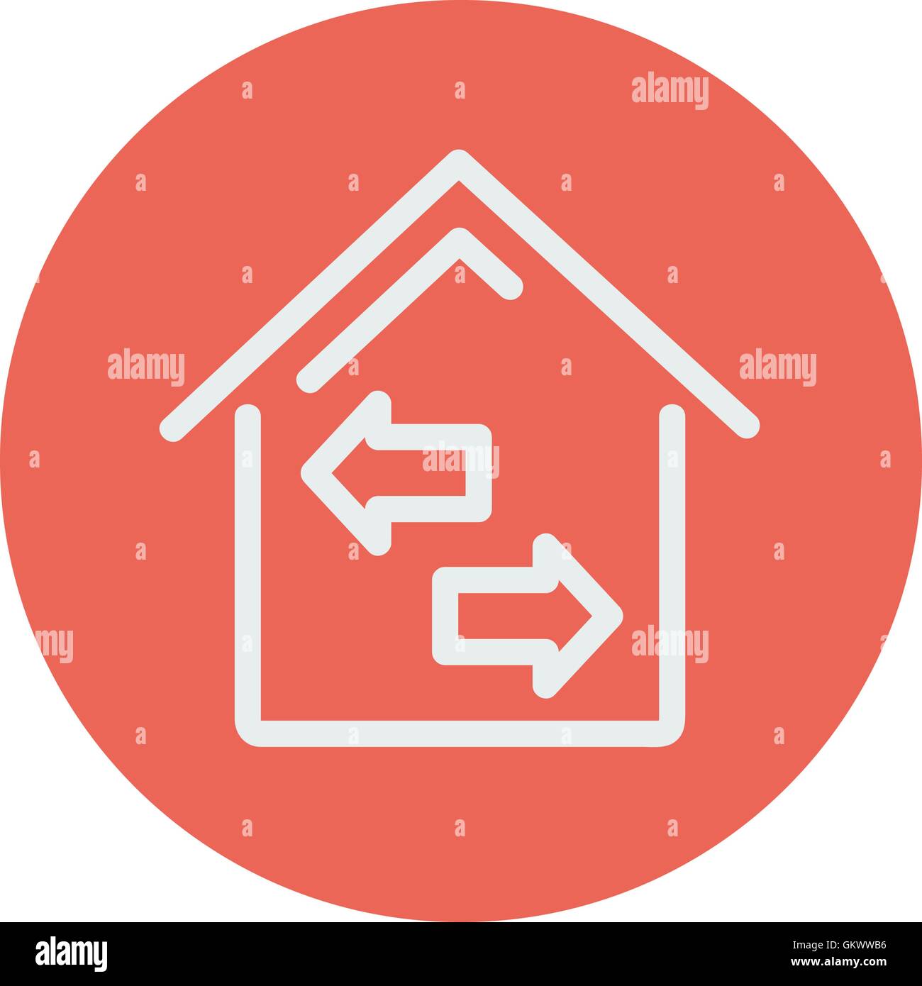 House with left and right arrow thin line icon Stock Vector Image & Art ...