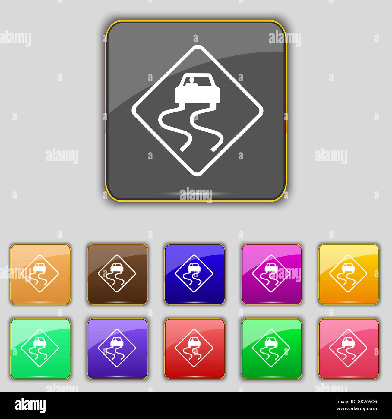 Danger slippery slope sign hi-res stock photography and images - Alamy