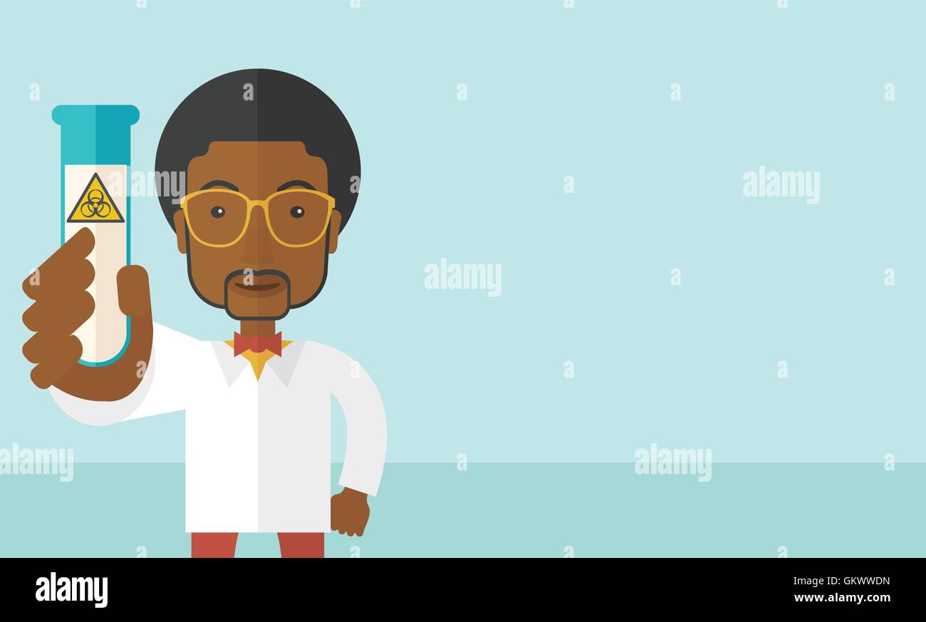 Scientist cartoon character holding beaker hi-res stock photography and ...