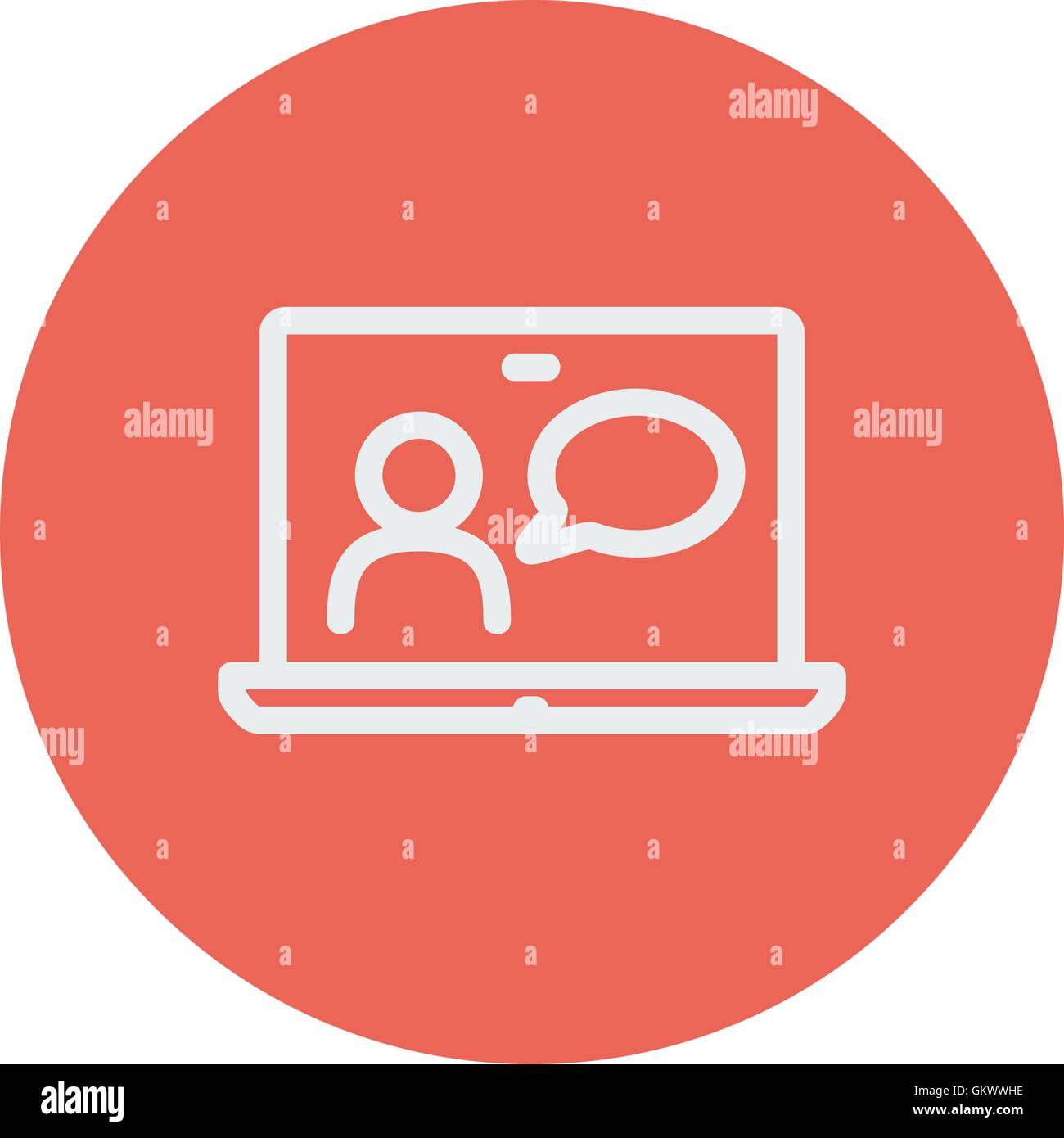 Laptop user linear icon Stock Vector Images - Alamy