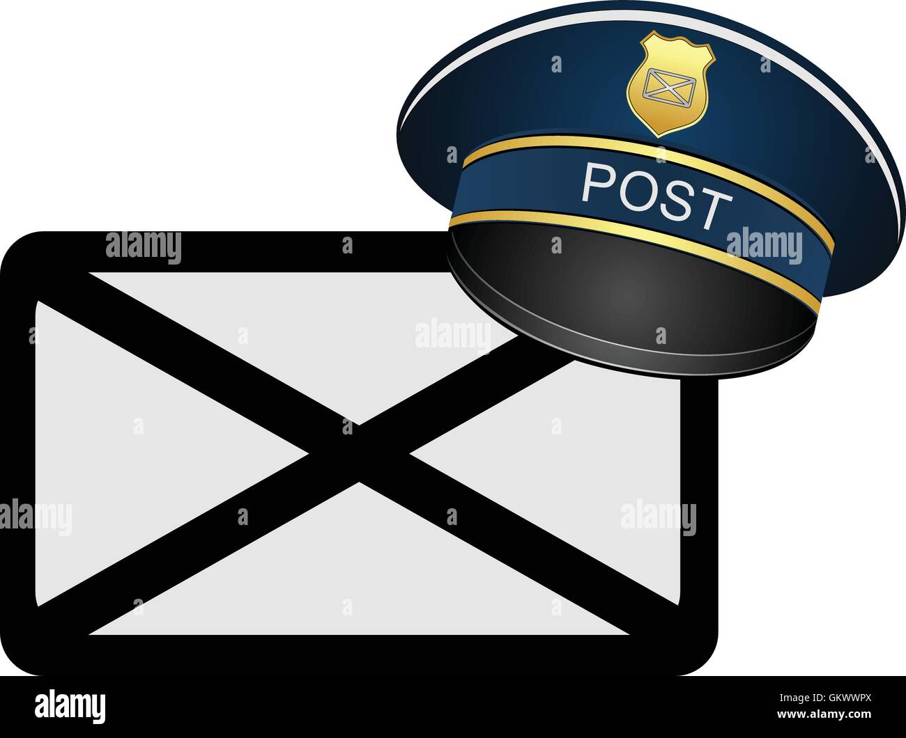 Postman hat with sign Stock Vector Images - Alamy