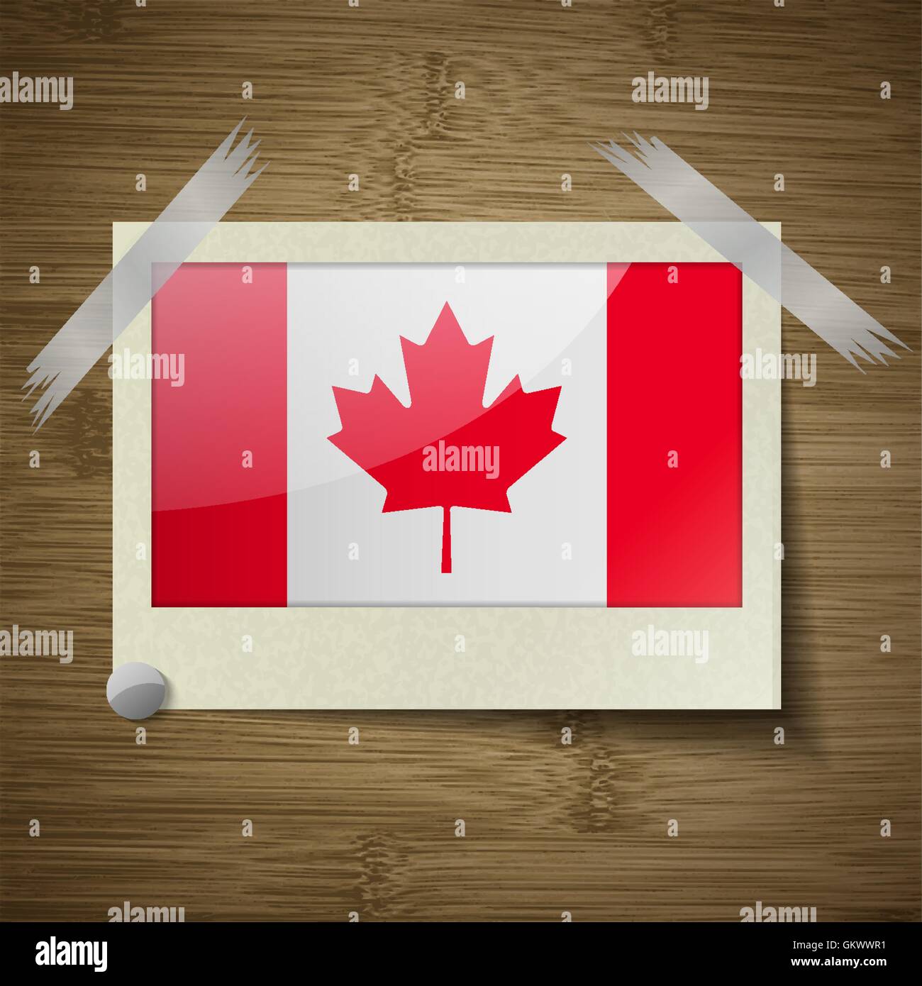 Flags Canada at frame on wooden texture. Vector Stock Vector Image ...