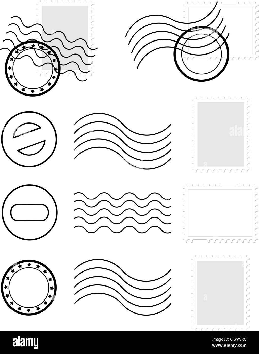 Postage stamp illustrations Stock Vector Images - Alamy