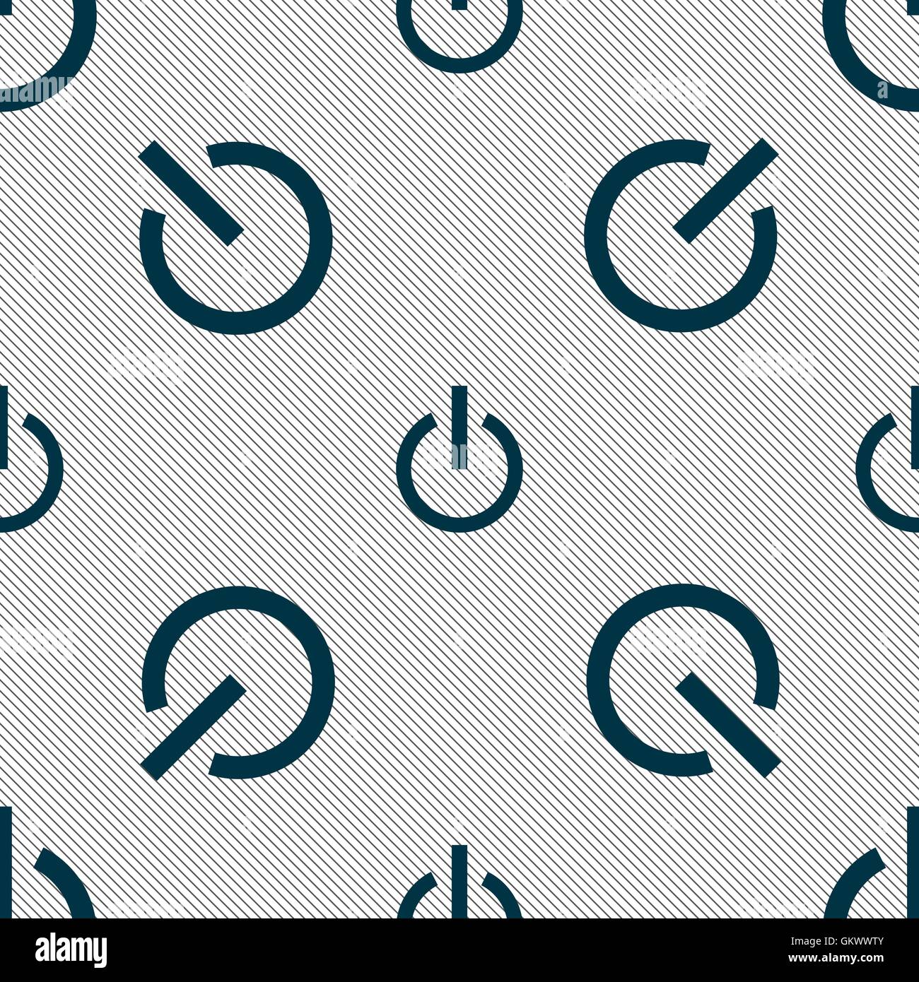 Power icon sign. Seamless pattern with geometric texture. Vector Stock ...