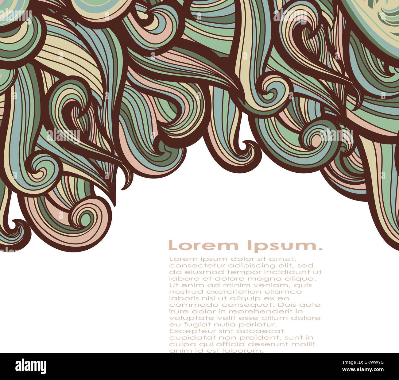 Curl abstract pattern with multicolored waves. Vector illustration ...