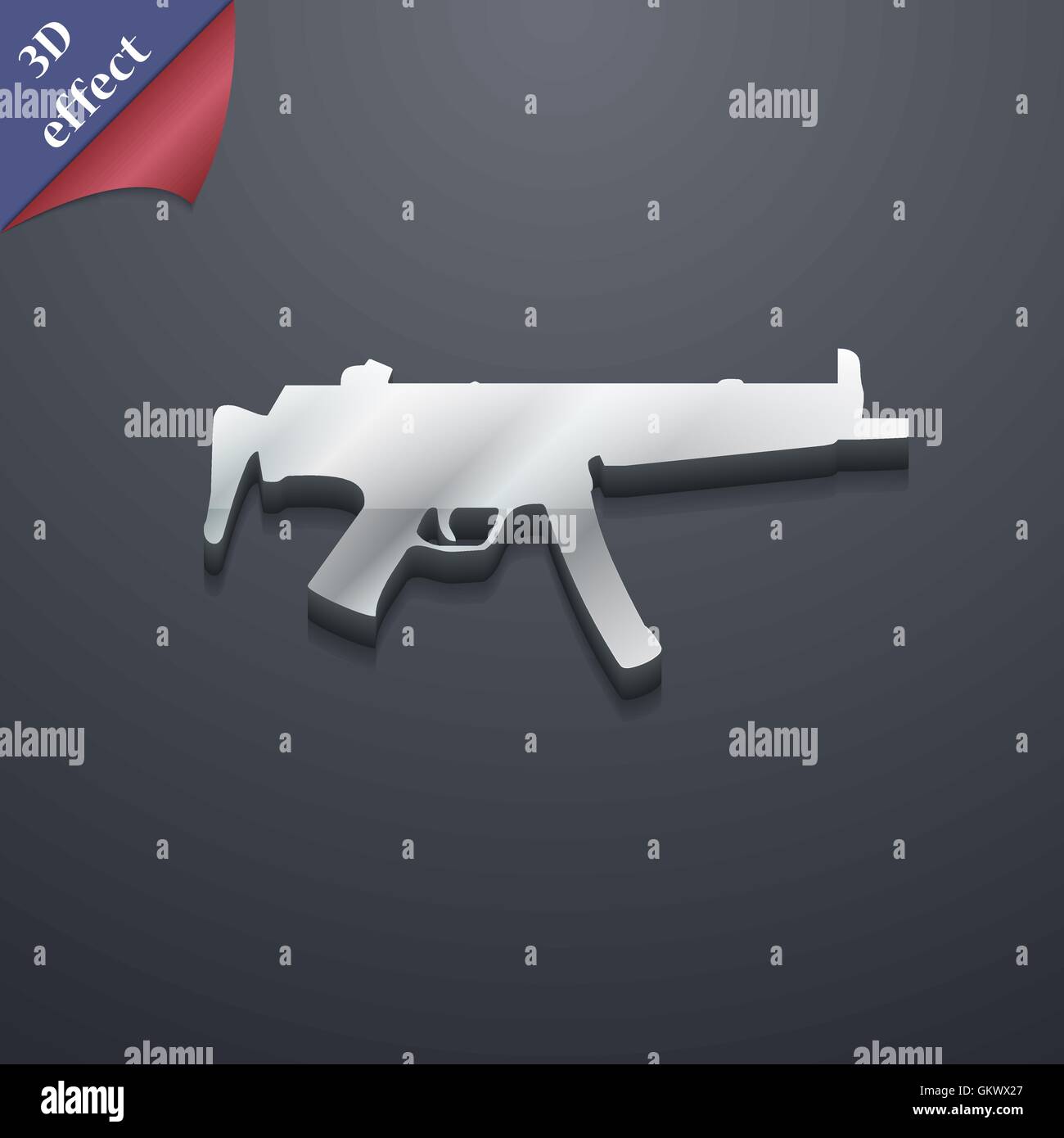 machine gun icon symbol. 3D style. Trendy, modern design with space for ...
