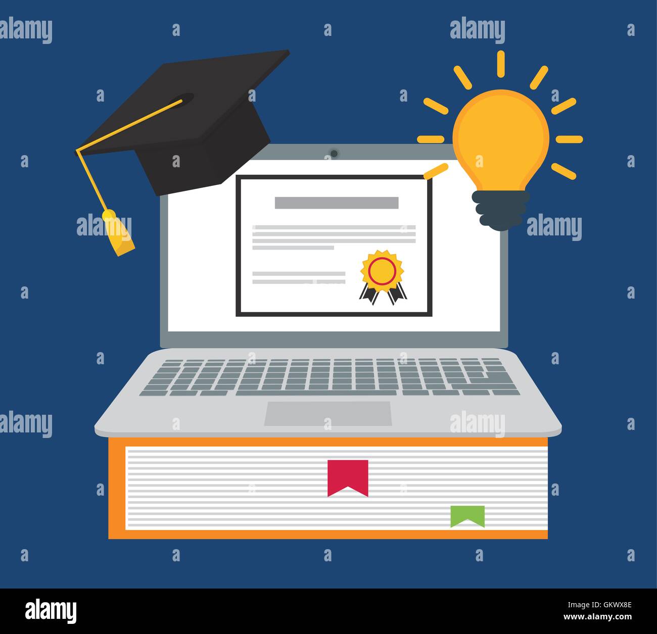Online training design. Education concept. Colorful illustration Stock ...