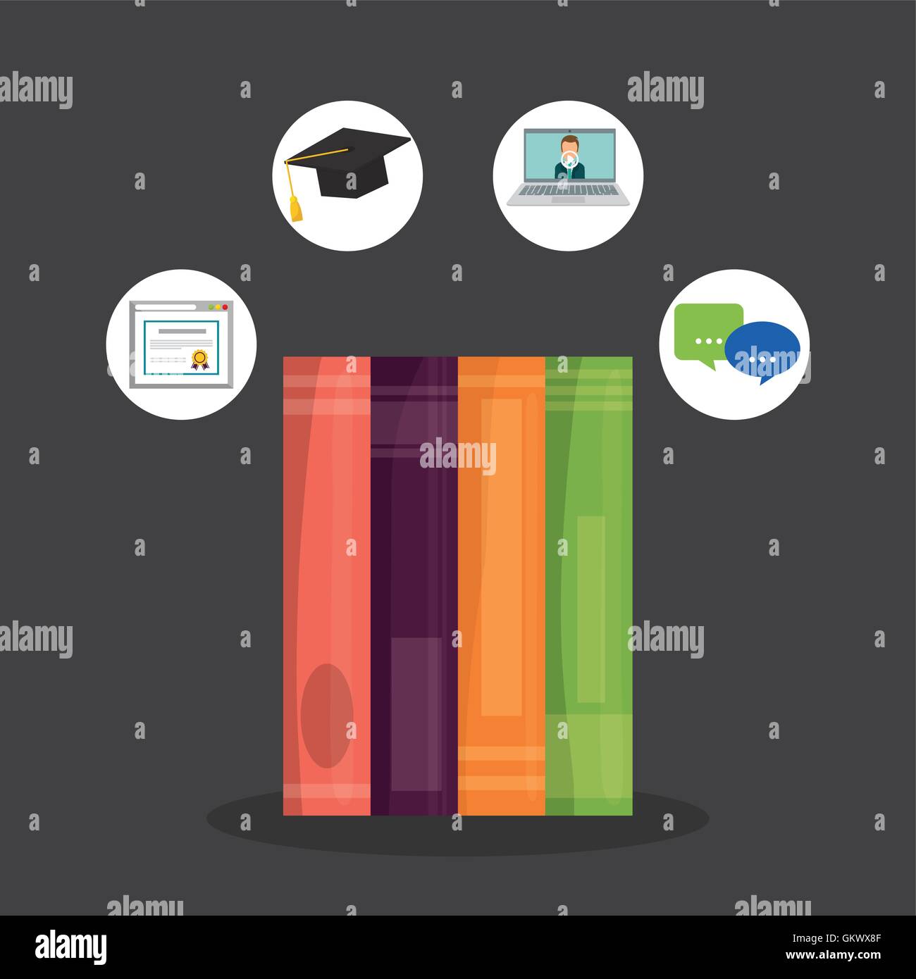 Online training design. Education concept. Colorful illustration Stock ...