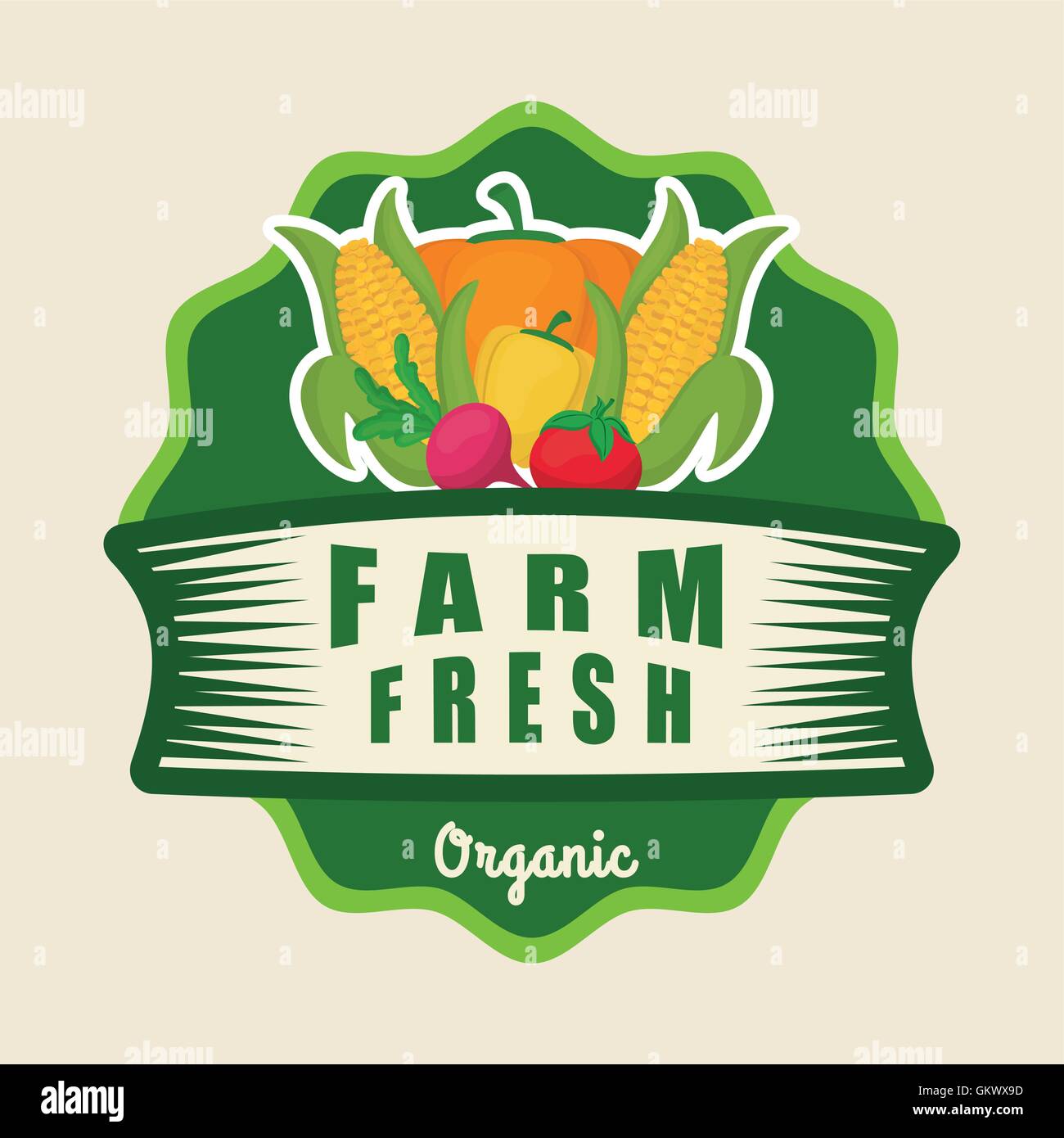 Farm fresh design. organic food icon. Colorful illustration , vector ...