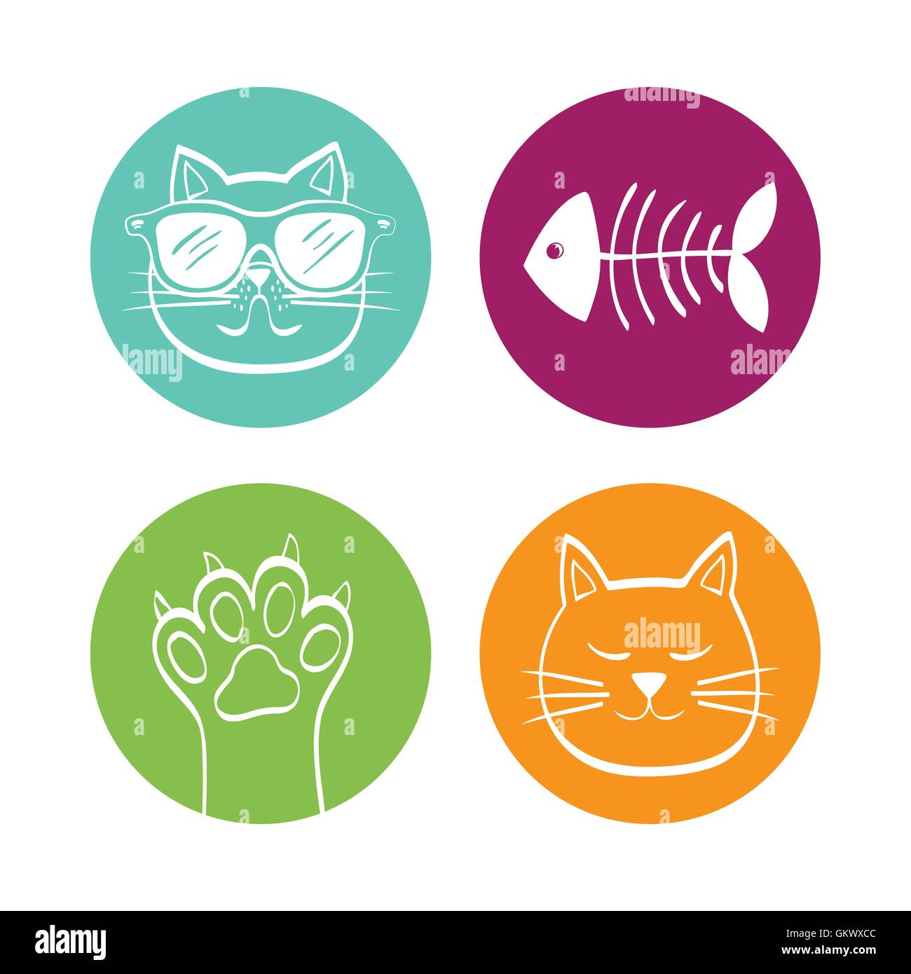 cat design. animal concept. flat illustration , vector Stock Vector ...