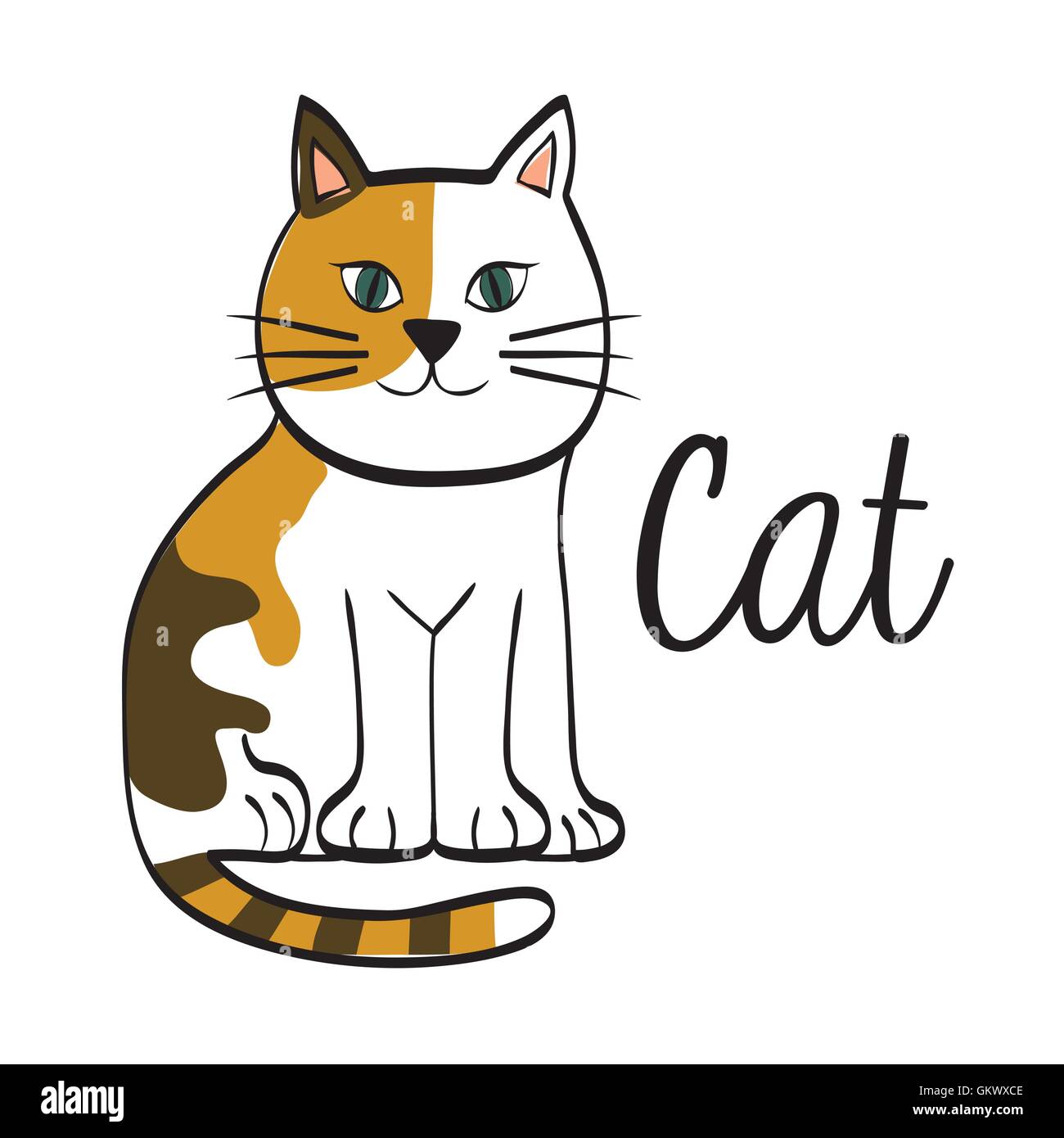 cat design. animal concept. flat illustration , vector Stock Vector ...