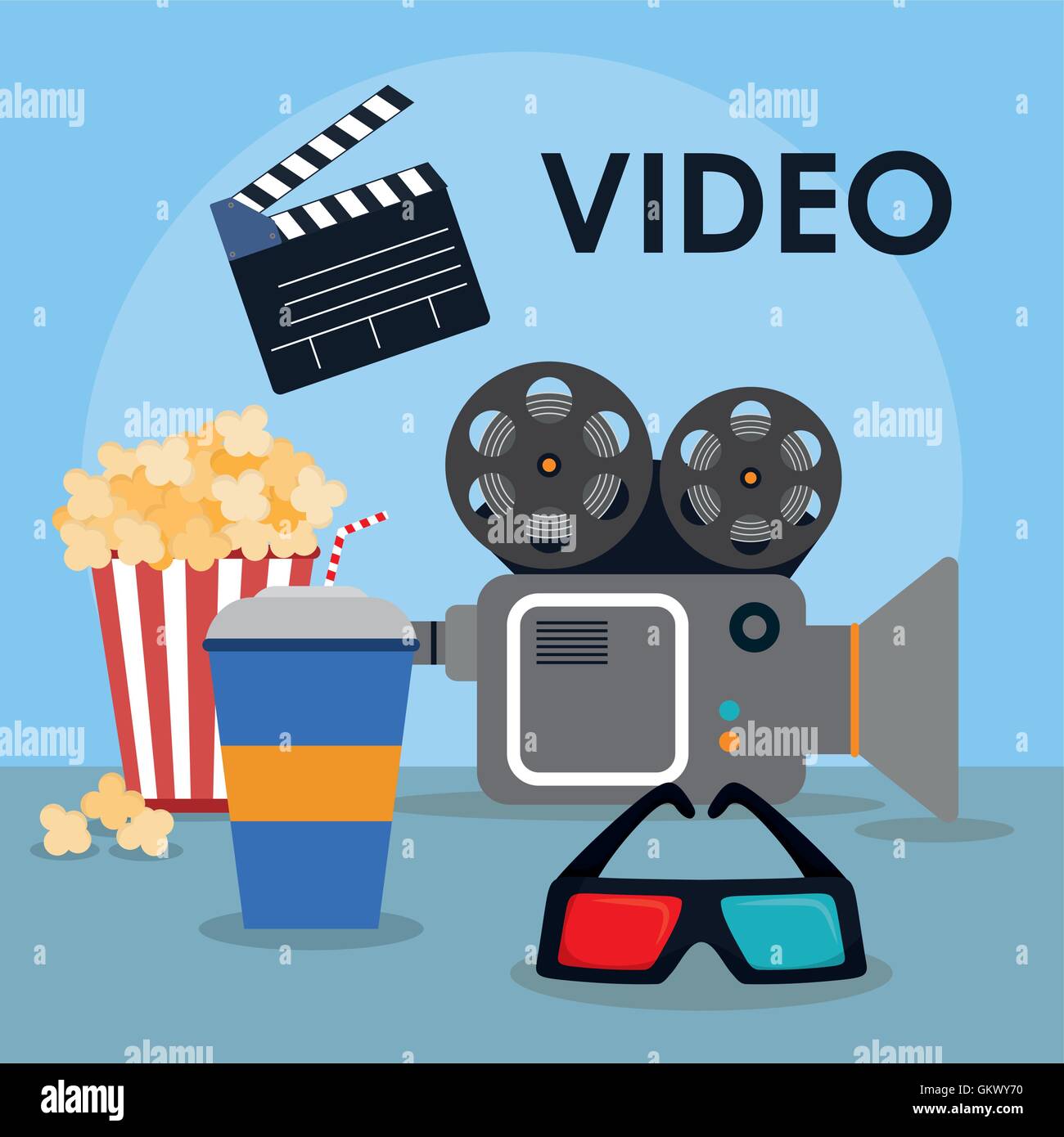 Cinema design. Movie concept. Flat illustration Stock Vector Image ...