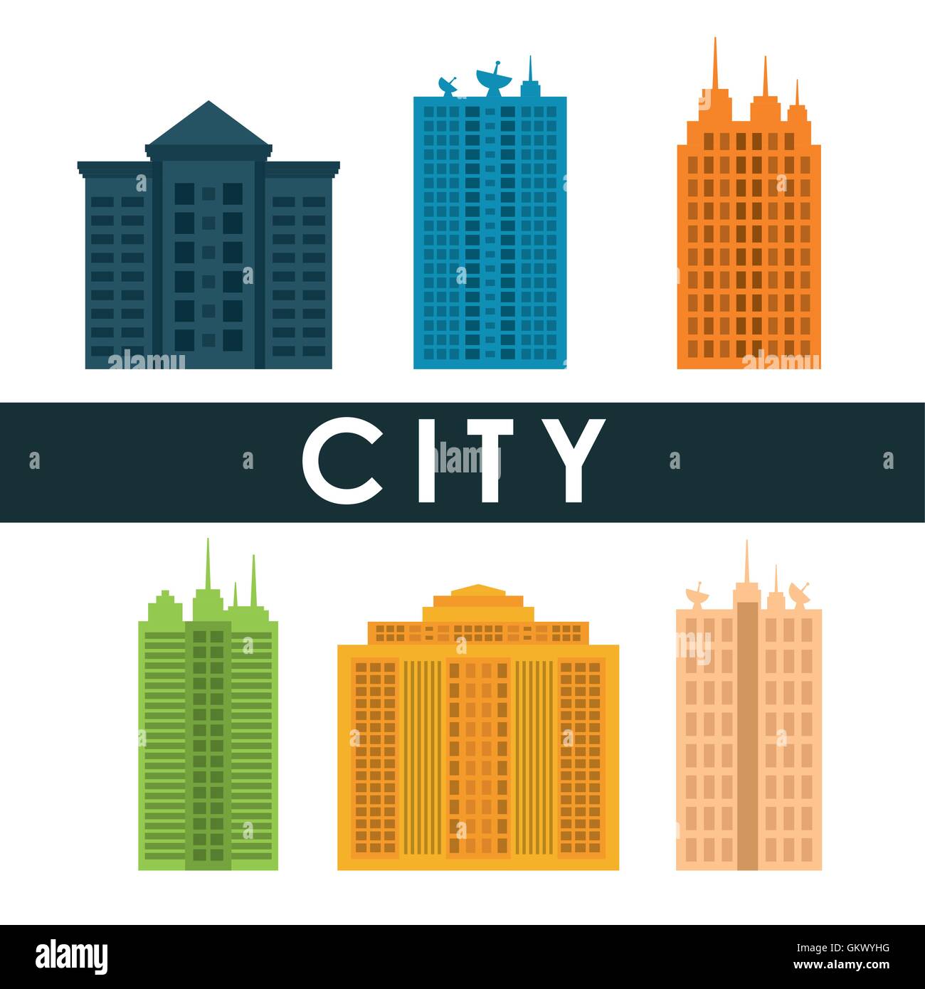 City design. Building icon. Colorful illustration , vector Stock Vector ...