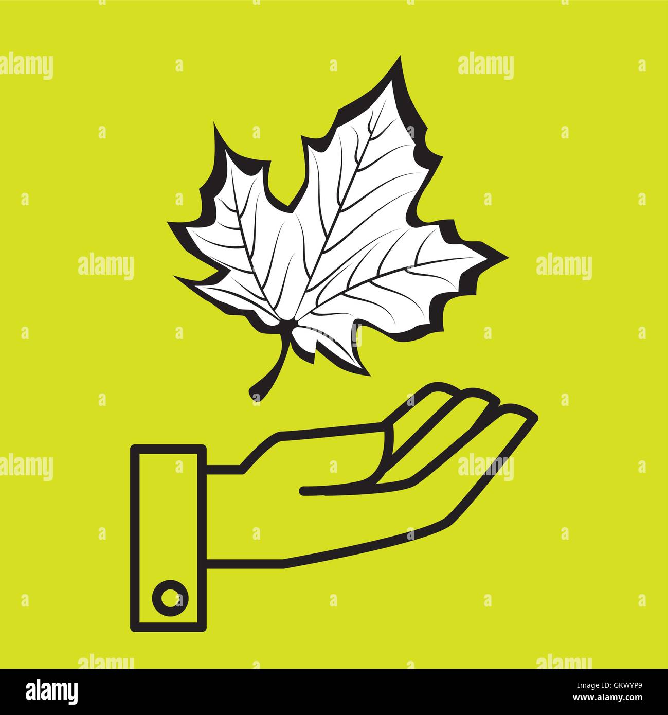 hand leaf tree nature Stock Vector Image & Art - Alamy
