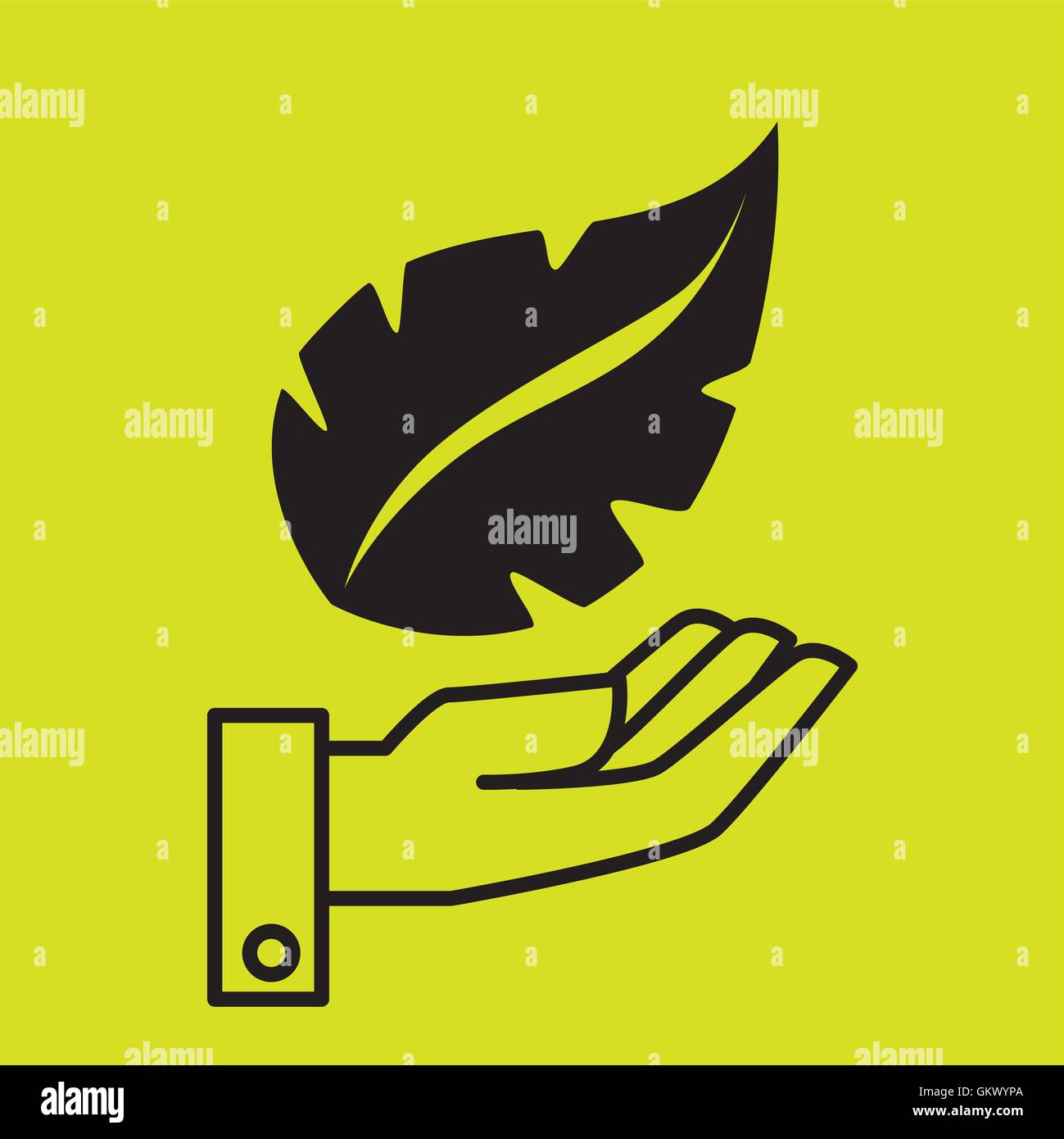 hand leaf tree nature Stock Vector Image & Art - Alamy