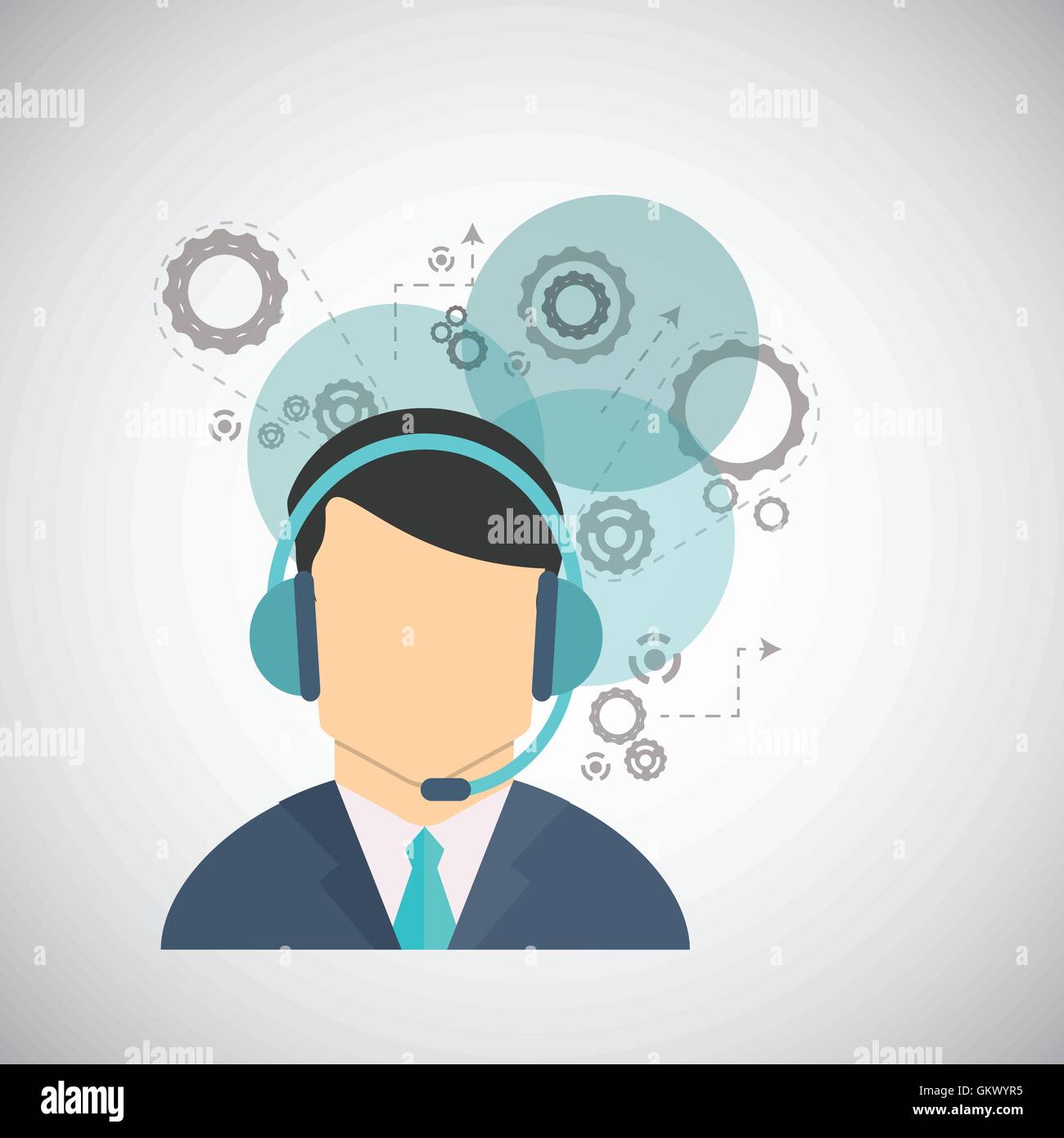 Operator man headphones gear hi-res stock photography and images - Alamy