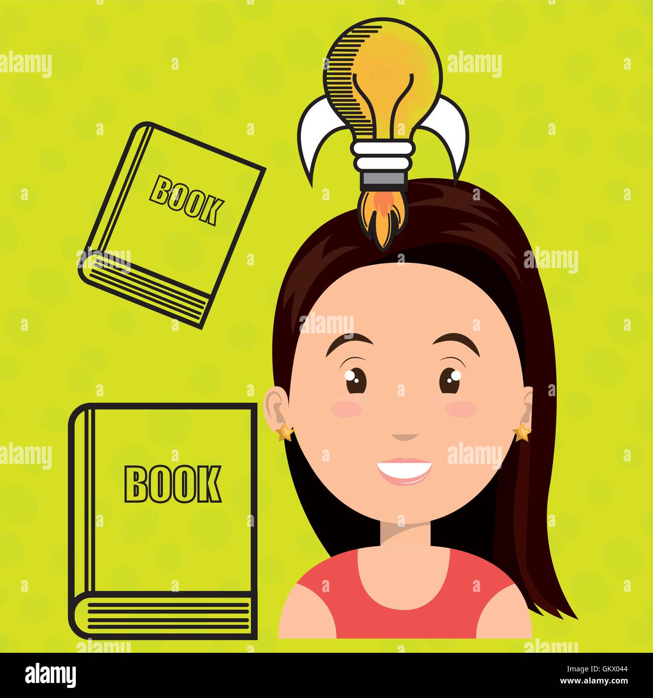 woman books idea reading Stock Vector Image & Art - Alamy