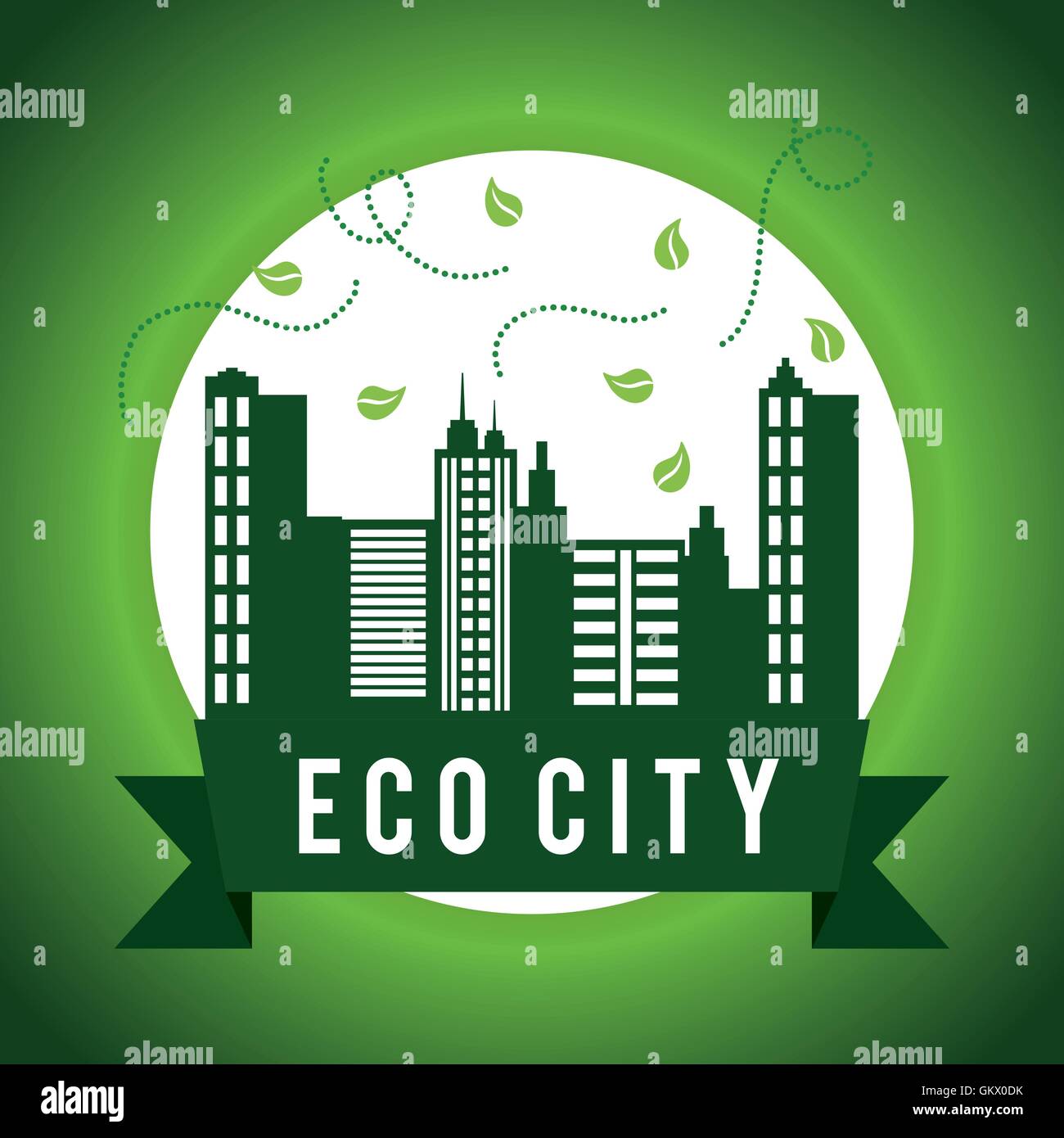 Eco design. City icon. Flat illustration Stock Vector Image & Art - Alamy