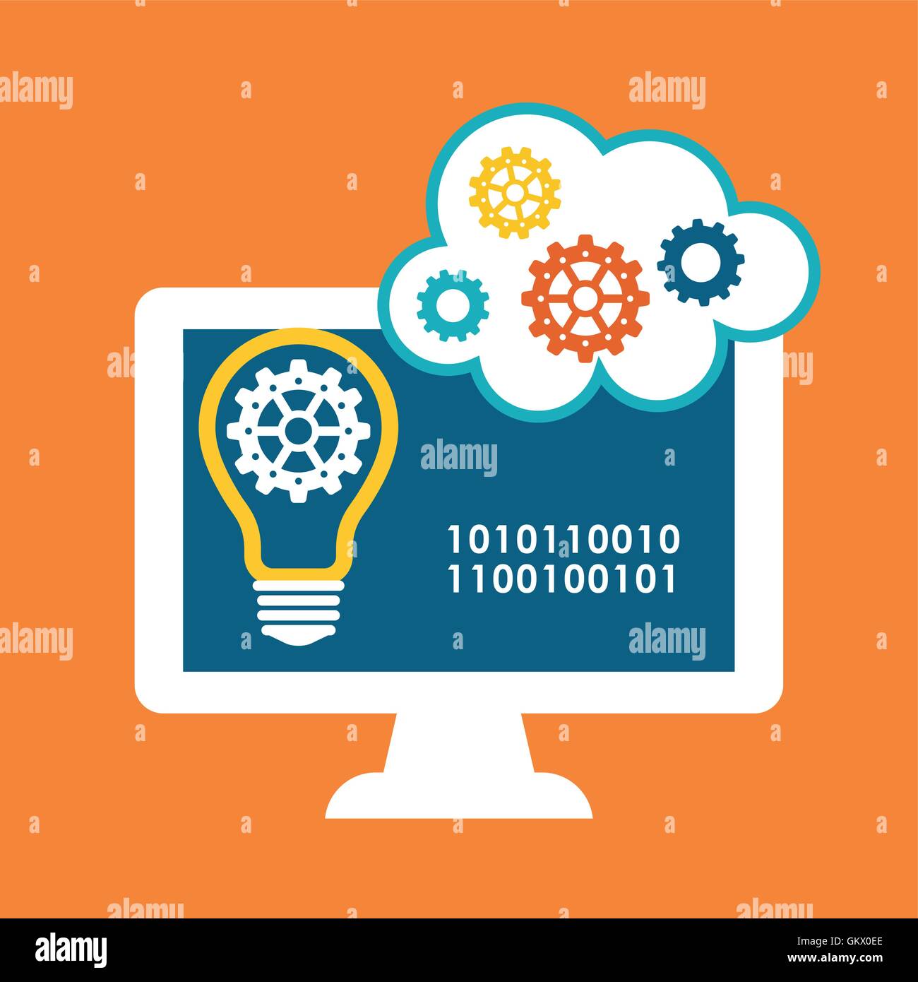 Process design. solution icon. Flat illustration Stock Vector Image ...