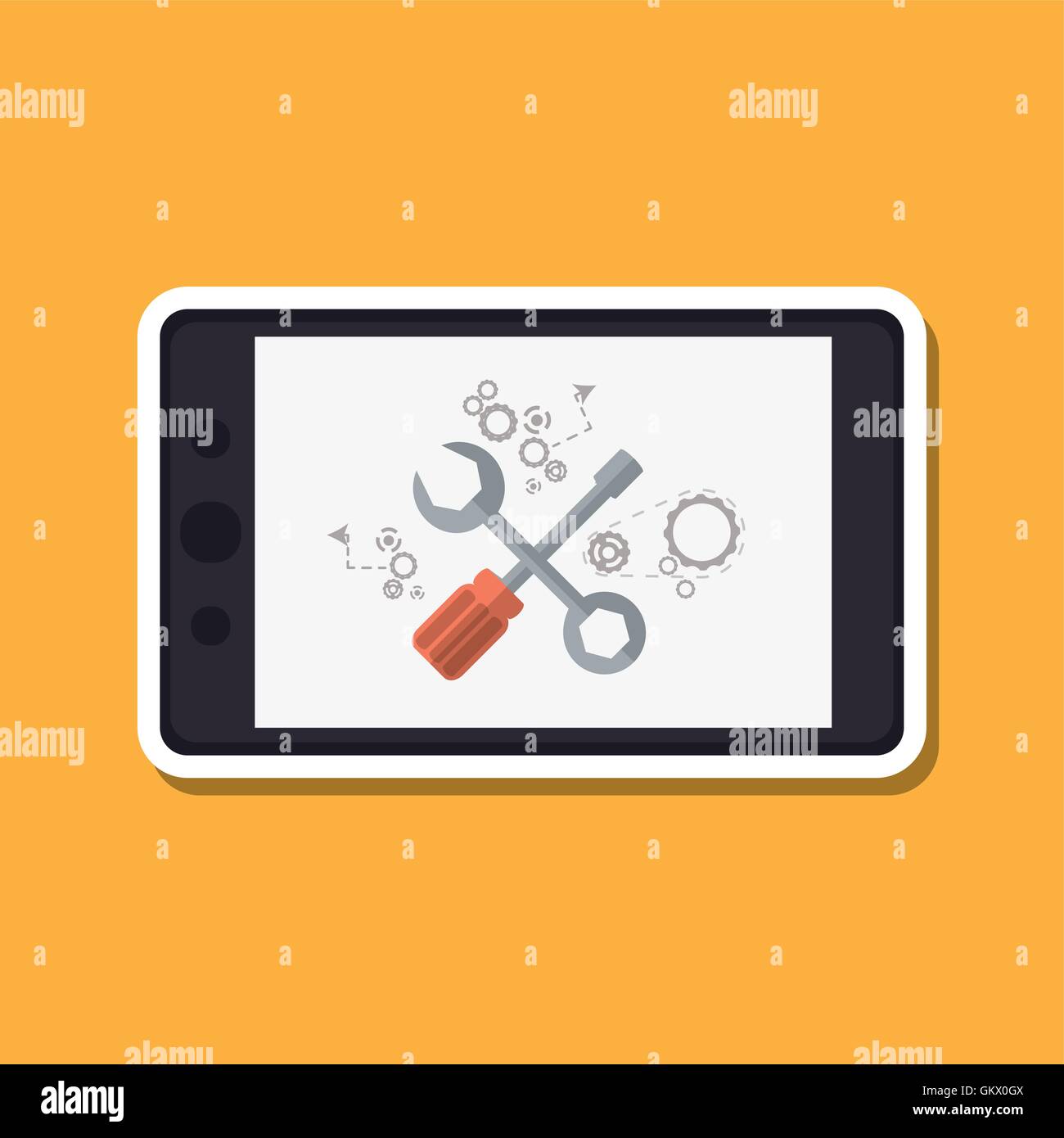 Smartphone and technical service design, vector illustration Stock ...