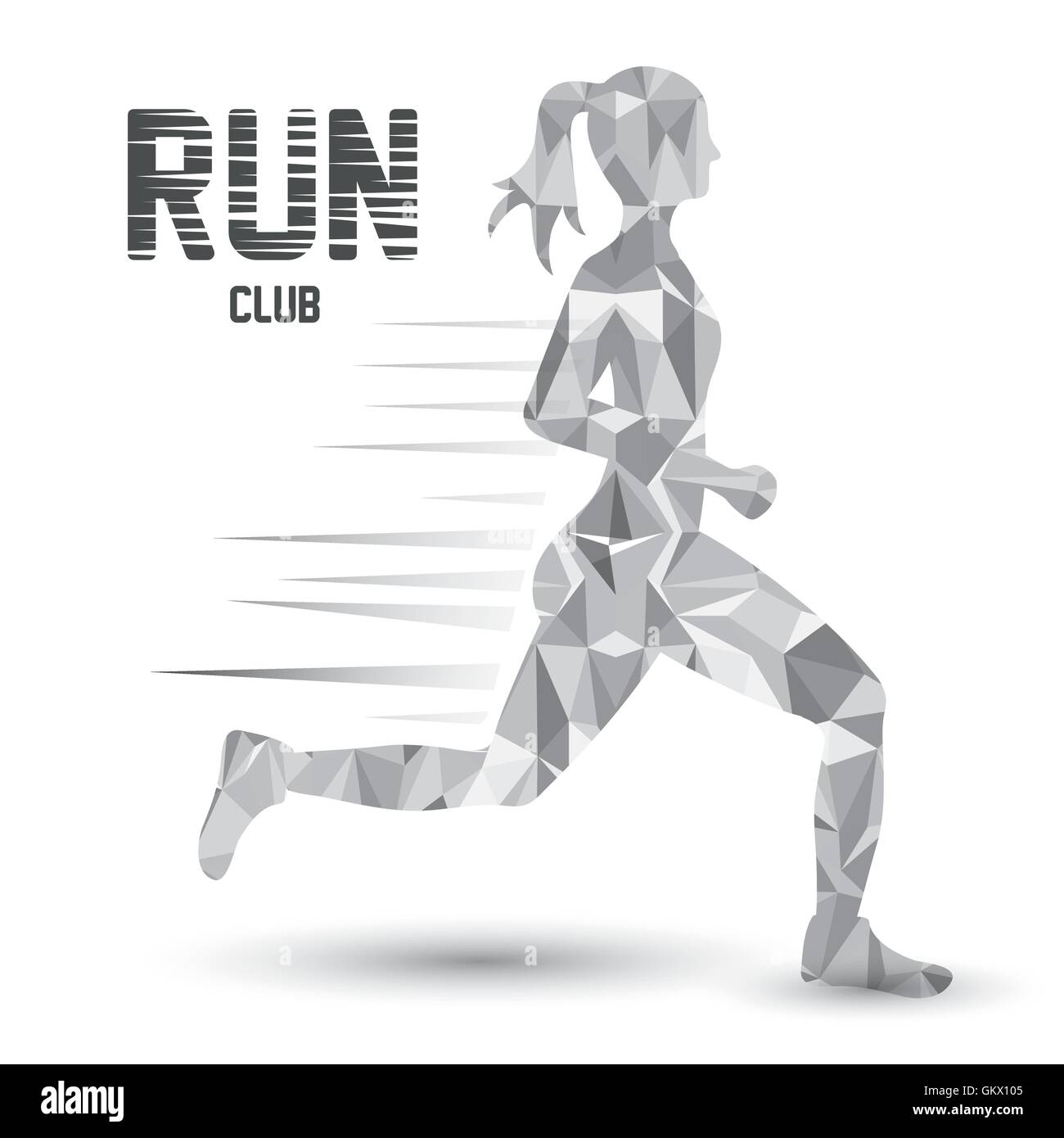 Woman of side running. sport concept, vector graphic Stock Vector Image ...
