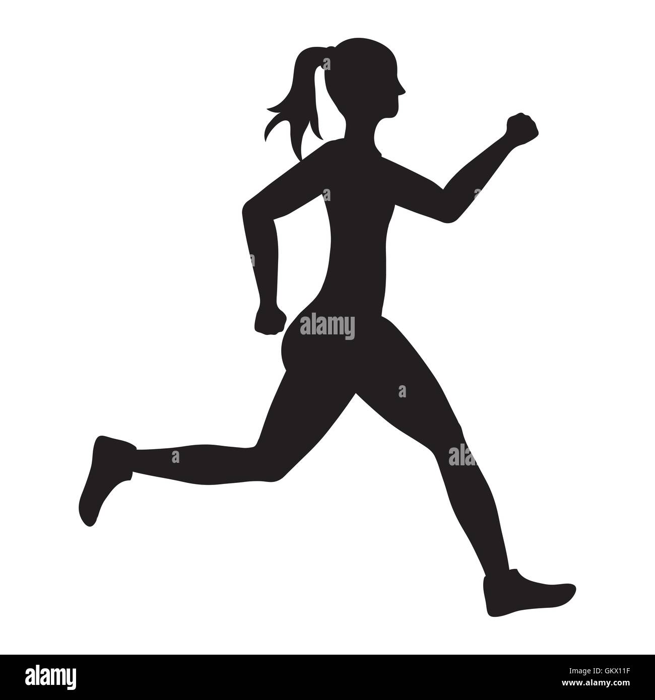 Woman of side running. sport concept, vector graphic Stock Vector Image ...