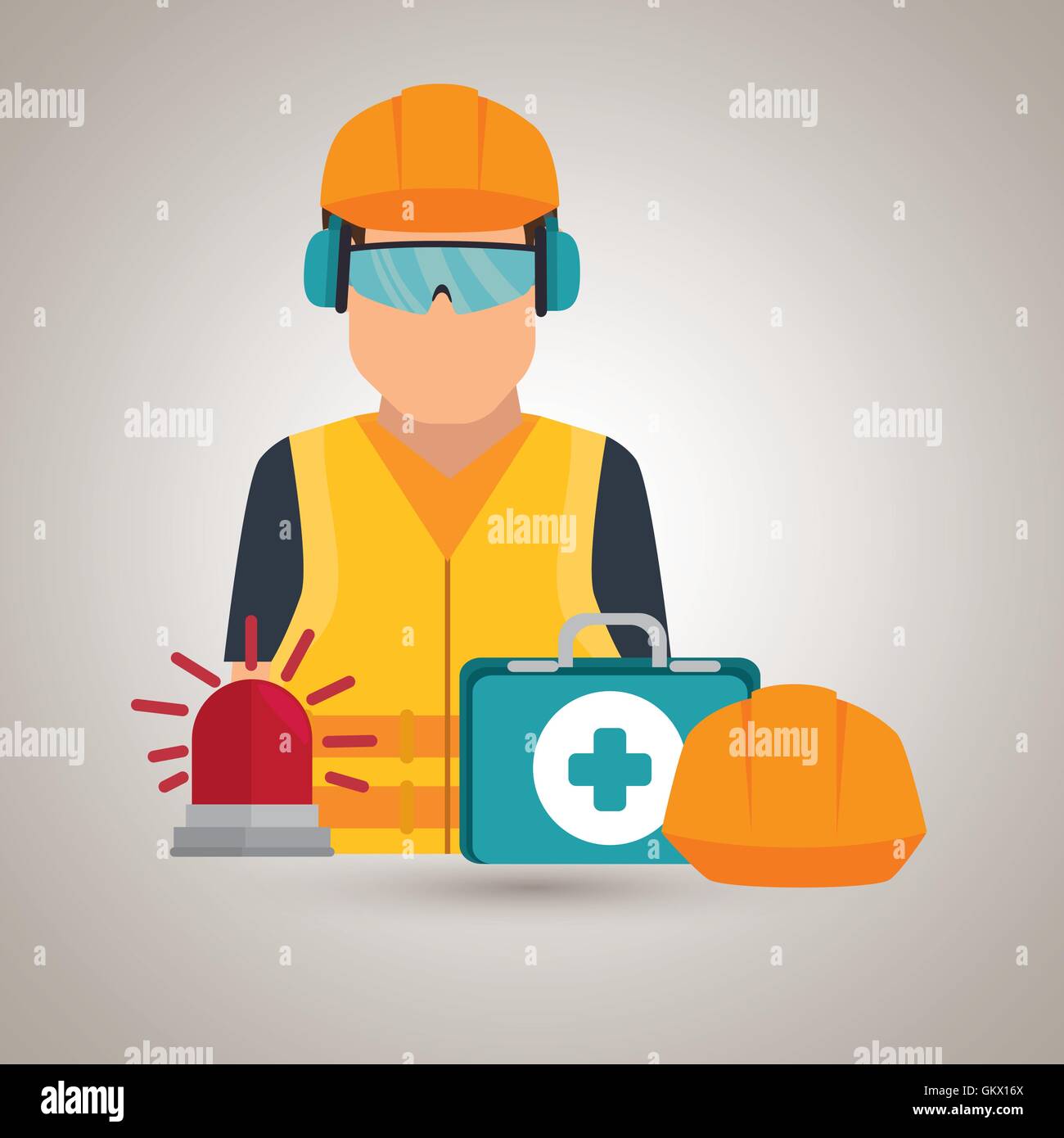 worker kit aid helmet icon Stock Vector Image & Art - Alamy