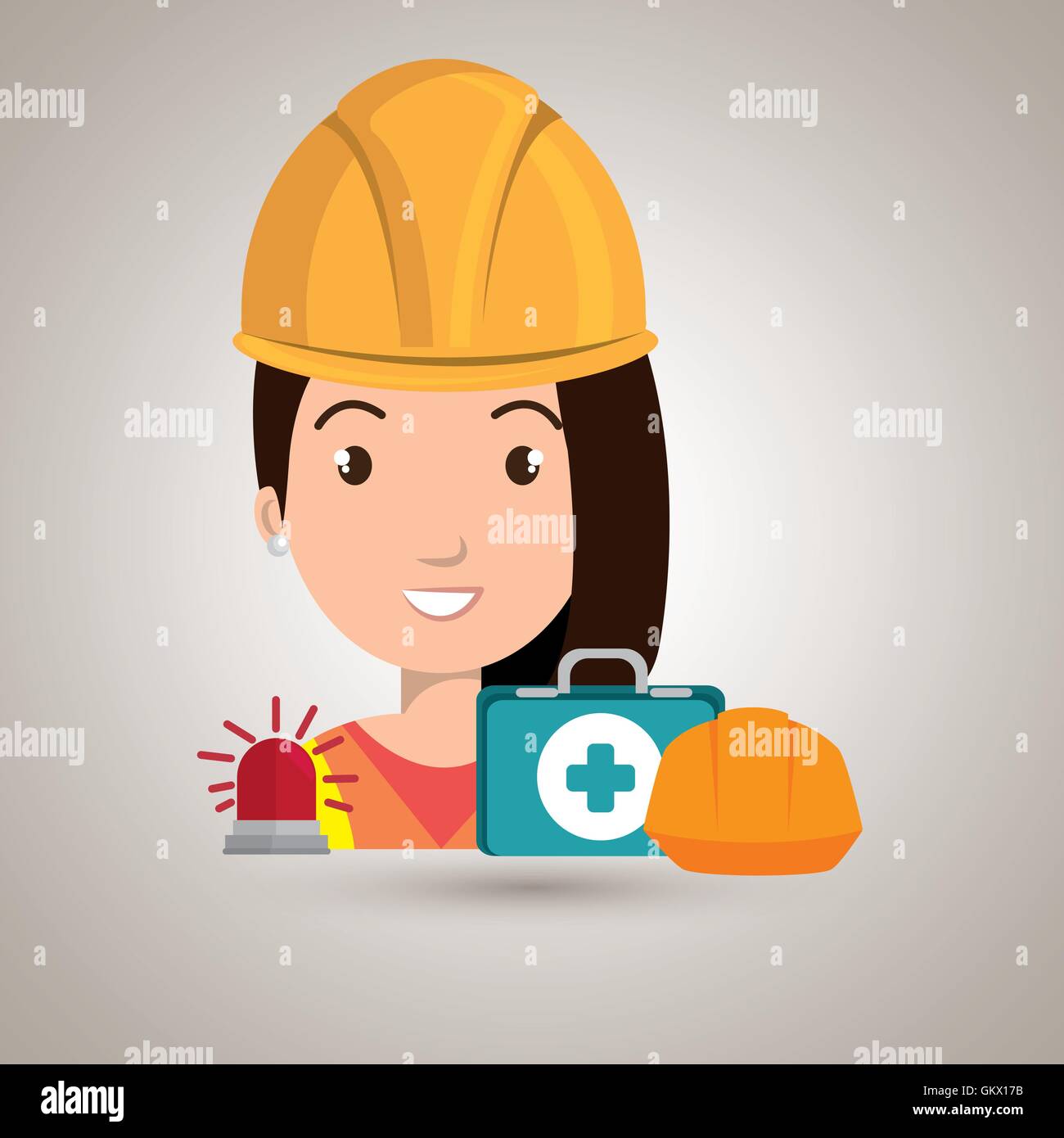 worker kit aid helmet icon Stock Vector Image & Art - Alamy