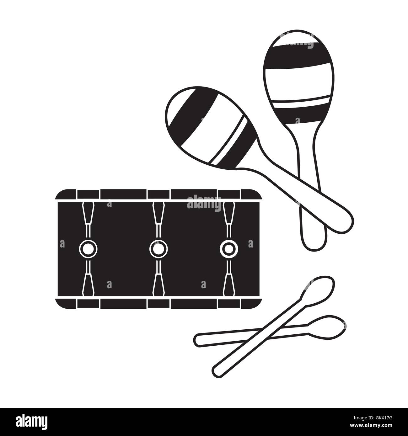 maraca and drum icon. Music instrument. vector graphic Stock Vector ...