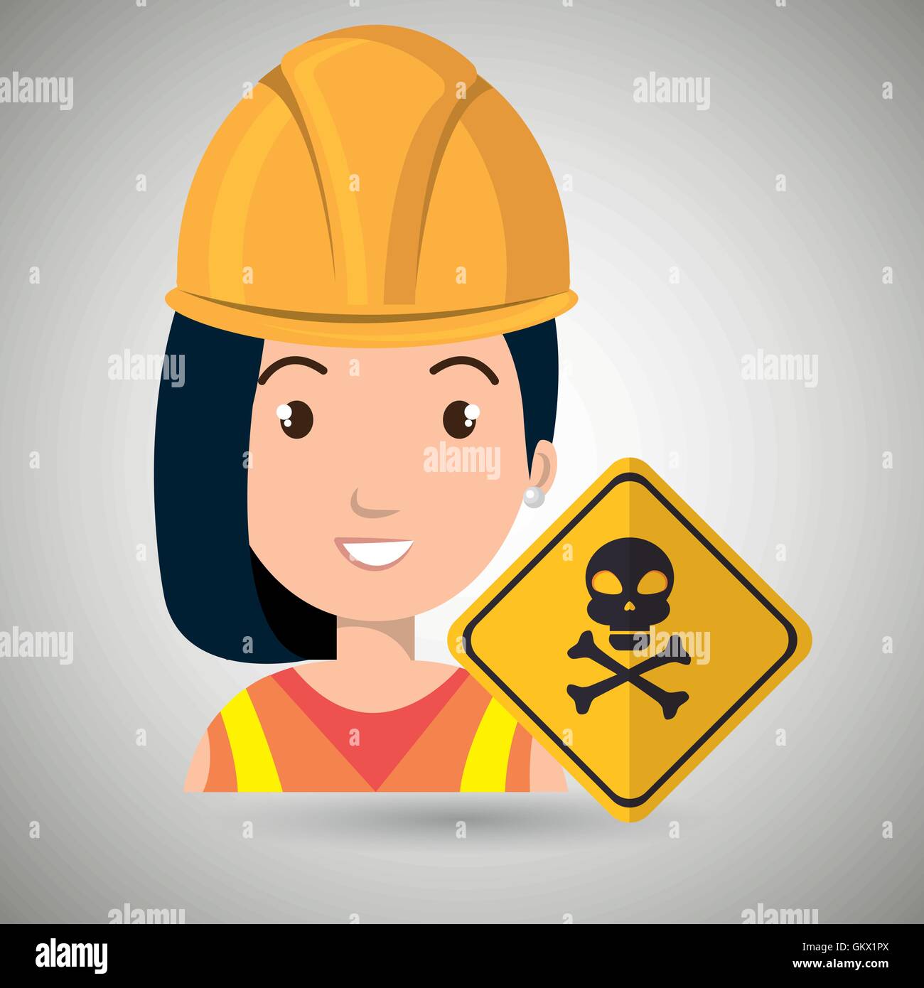 Yellow hard hat woman Stock Vector Images - Alamy