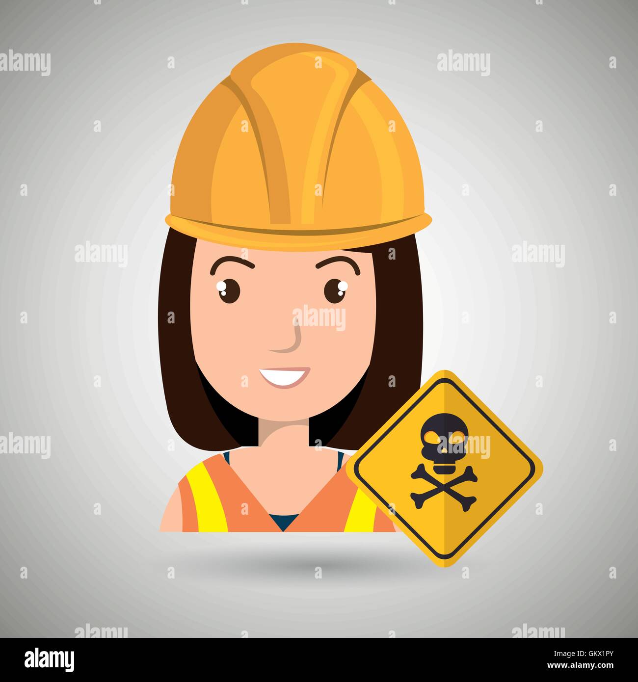 Yellow construction hat woman Stock Vector Images - Alamy