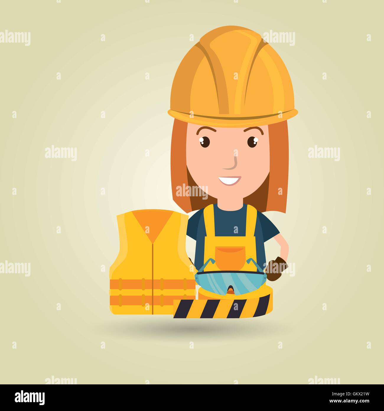 Worker woman safety glasses Stock Vector Images - Alamy