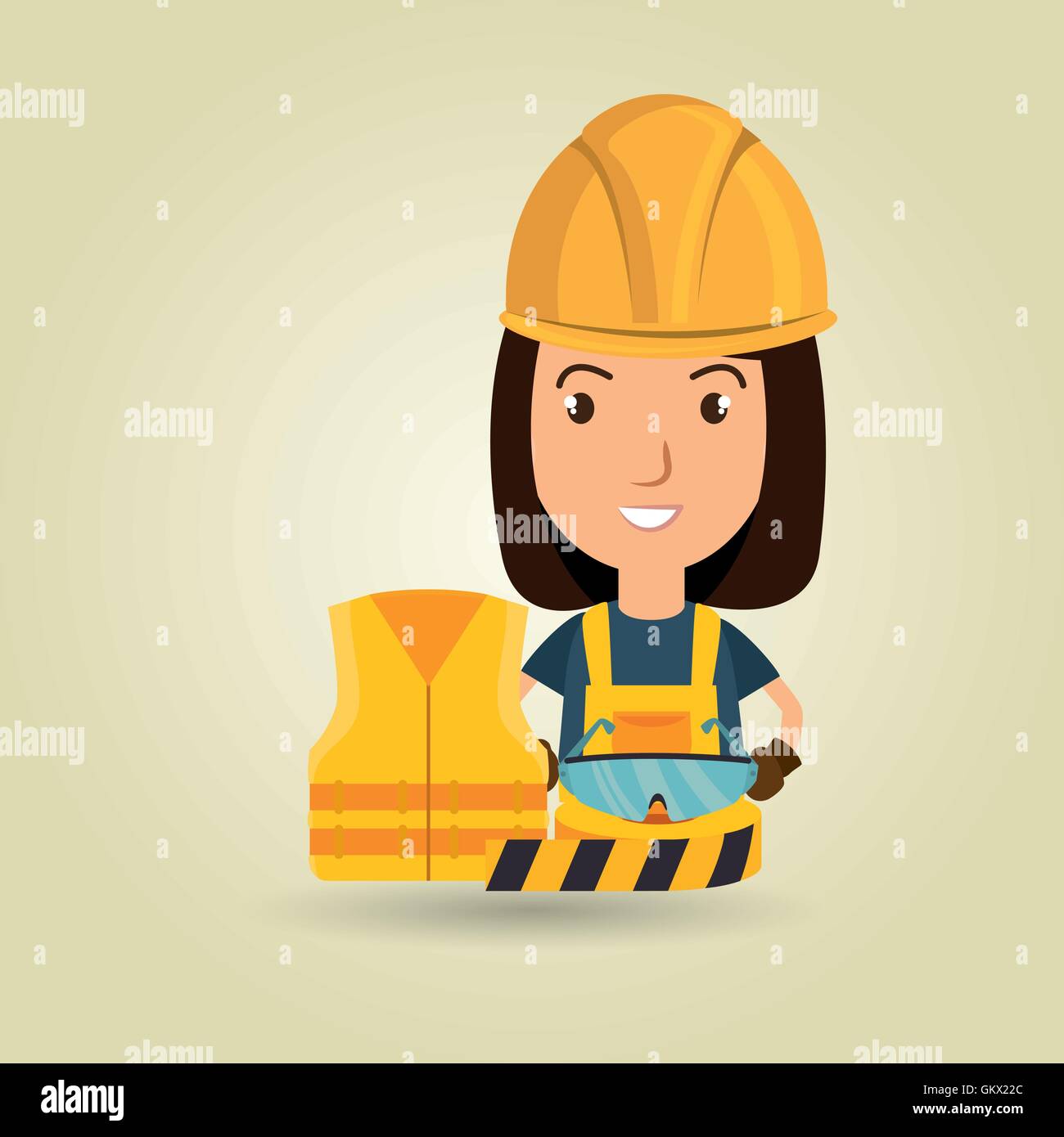 Worker woman safety glasses Stock Vector Images - Alamy
