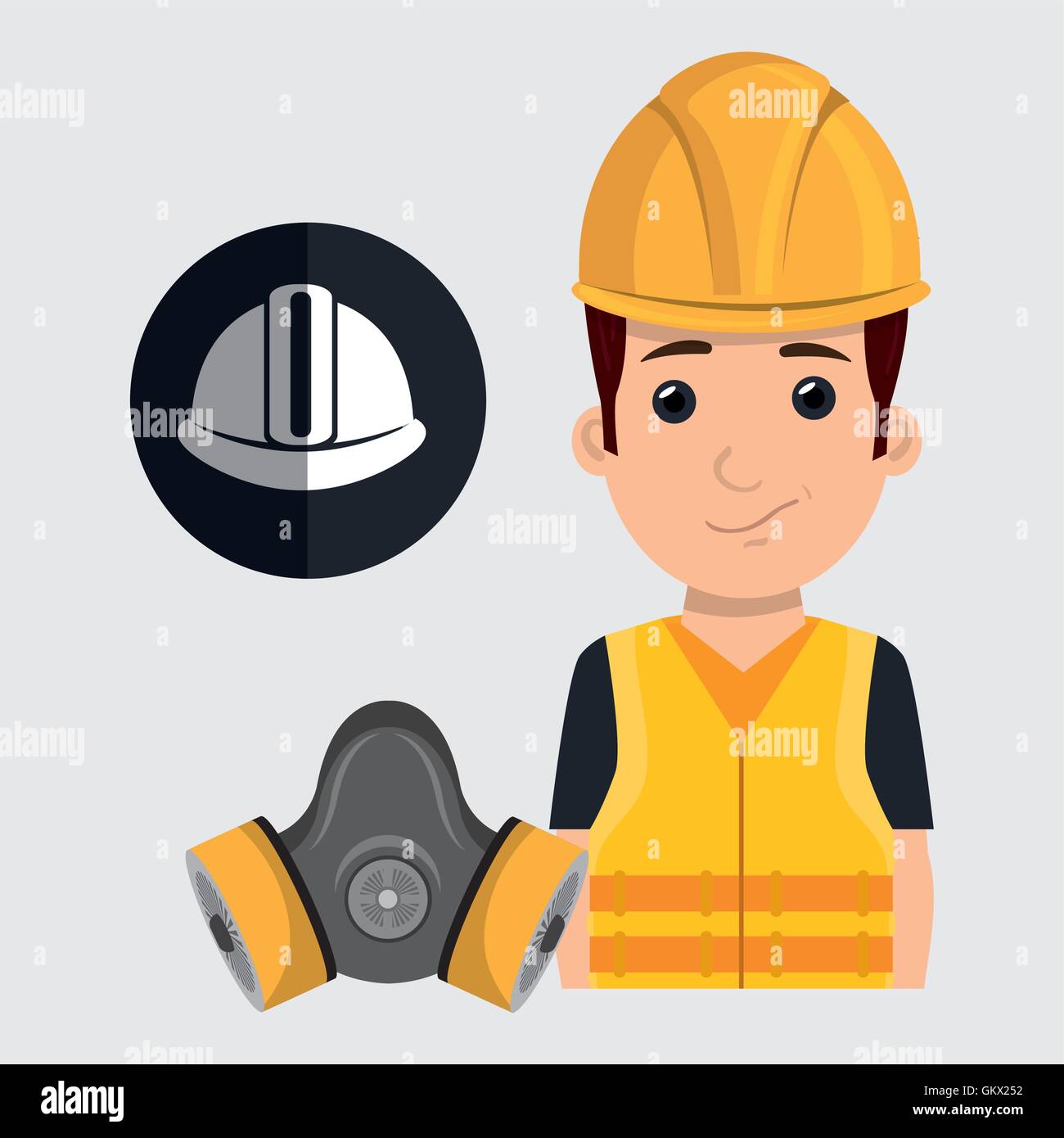 worker helmet mask gas Stock Vector Image & Art - Alamy