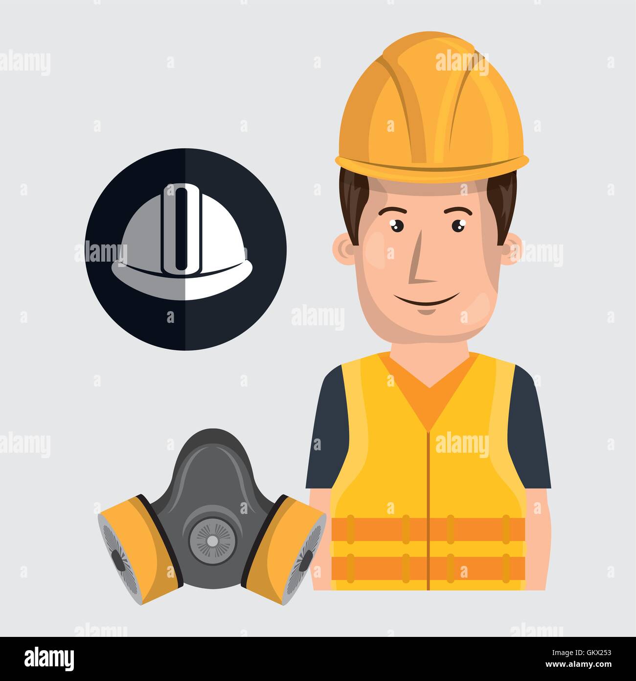 worker helmet mask gas Stock Vector Image & Art - Alamy