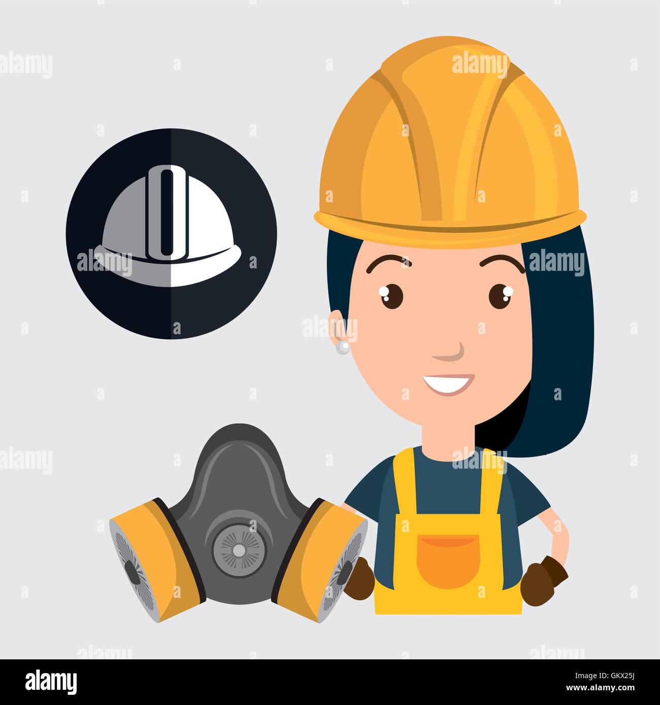worker helmet mask gas Stock Vector Image & Art - Alamy