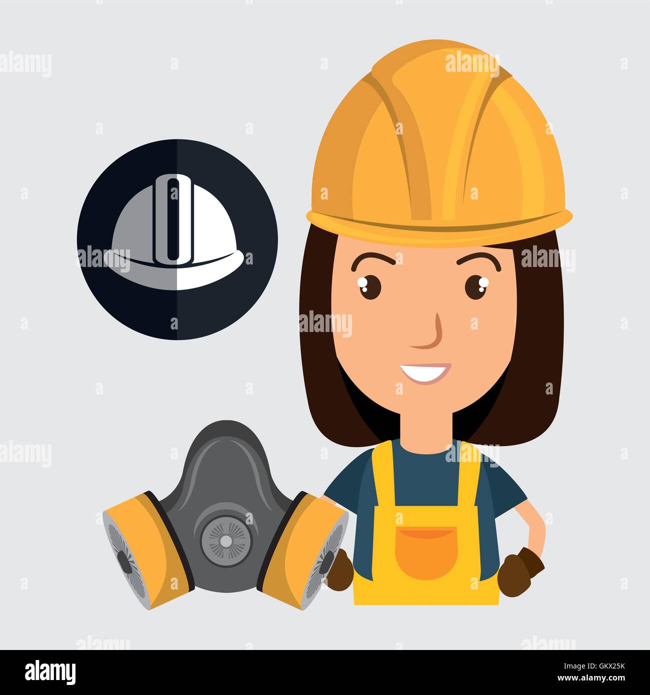 worker helmet mask gas Stock Vector Image & Art - Alamy