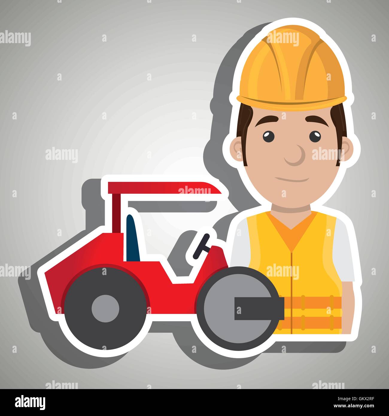 Construction works or building vector man Stock Vector Images - Alamy