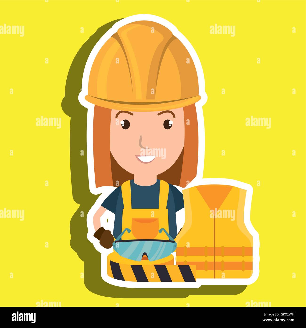 Worker woman safety glasses Stock Vector Images - Alamy