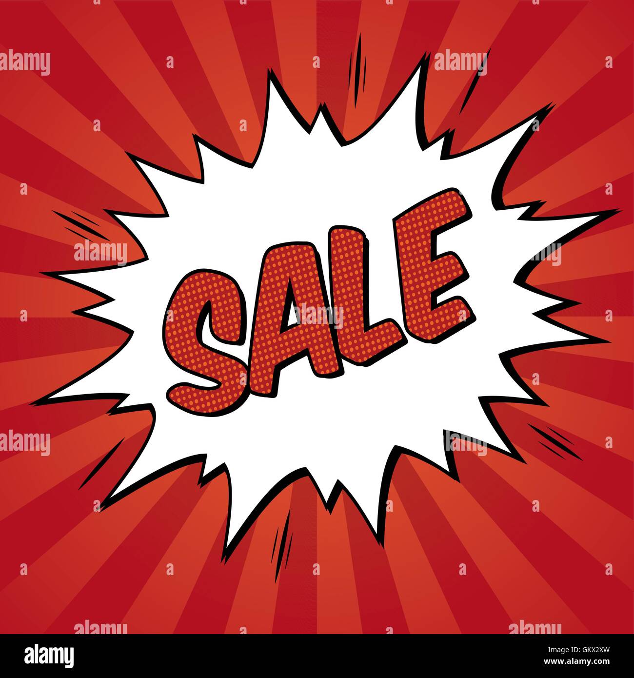 Isolated sales comic expression on retro background, Vector ...
