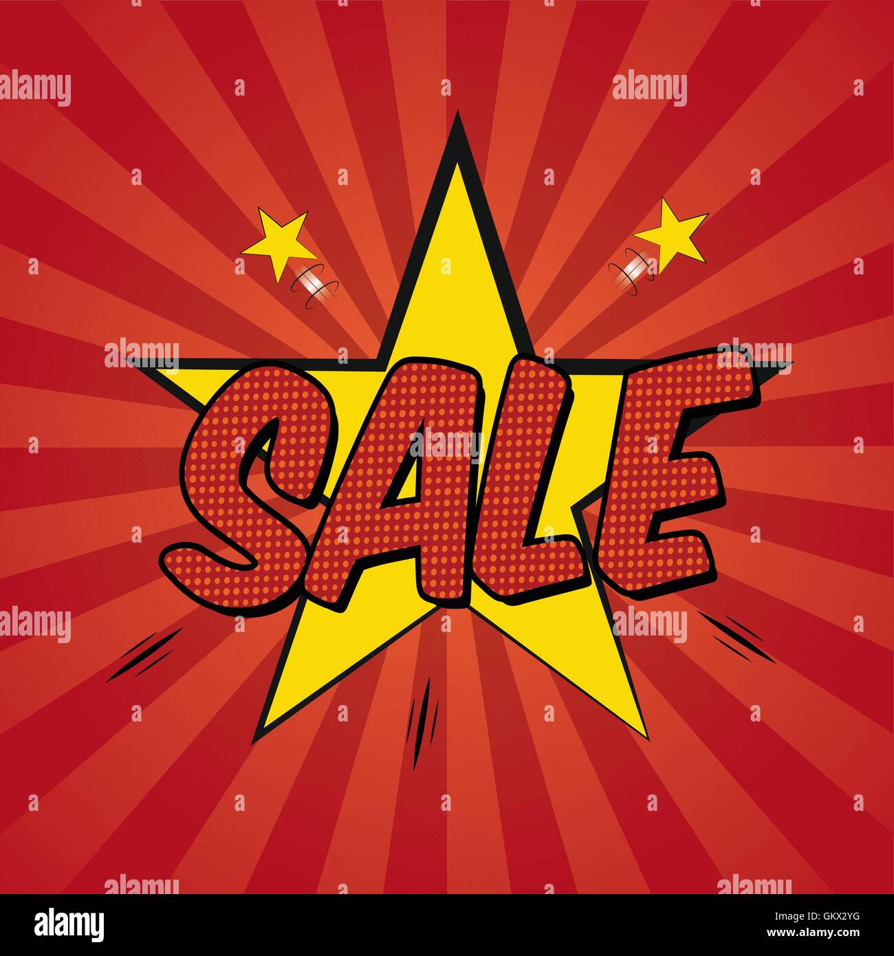 Isolated sales comic expression on retro background, Vector ...