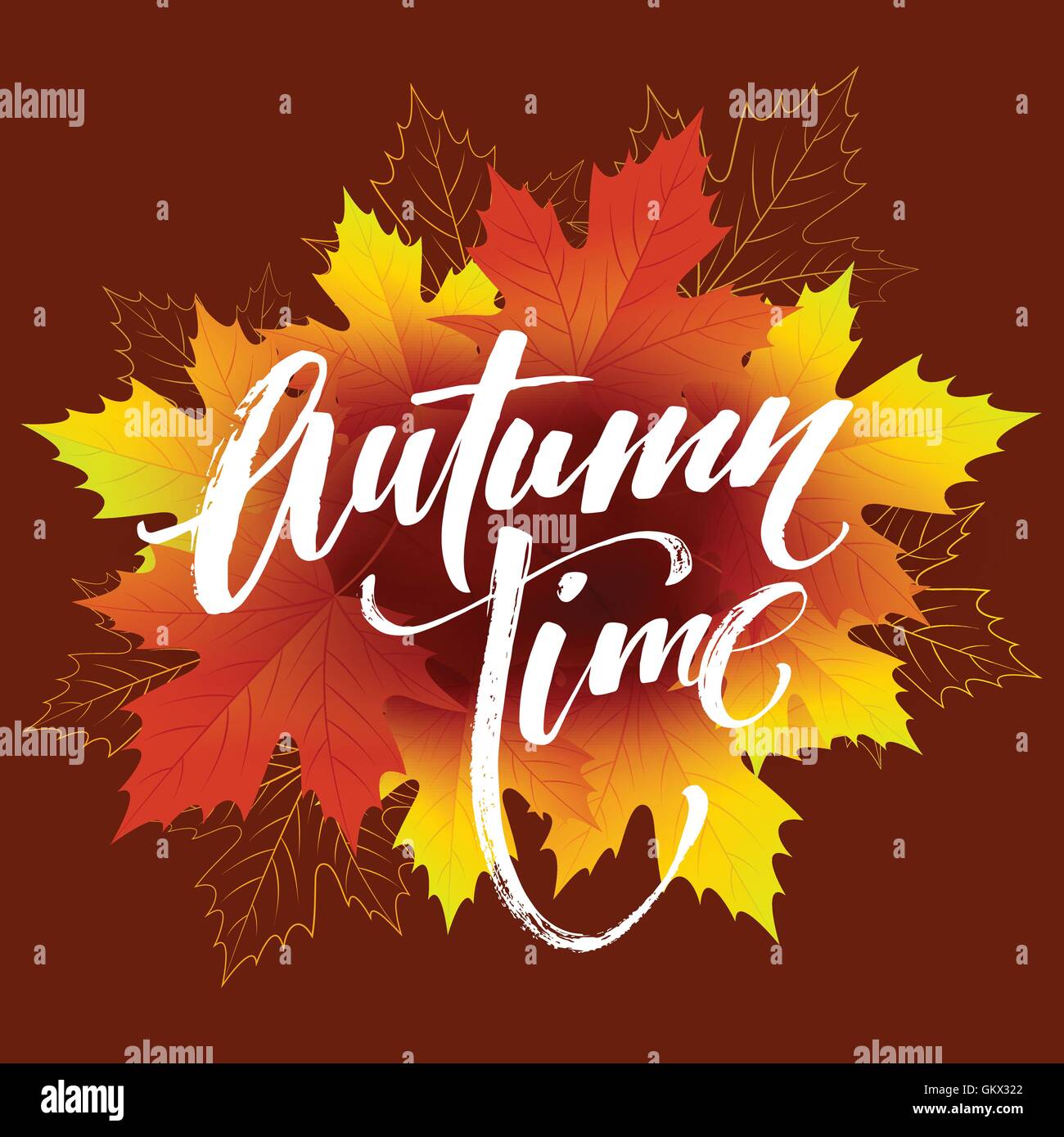 Autumn time seasonal banner design. Fall leaf. Vector illustration ...