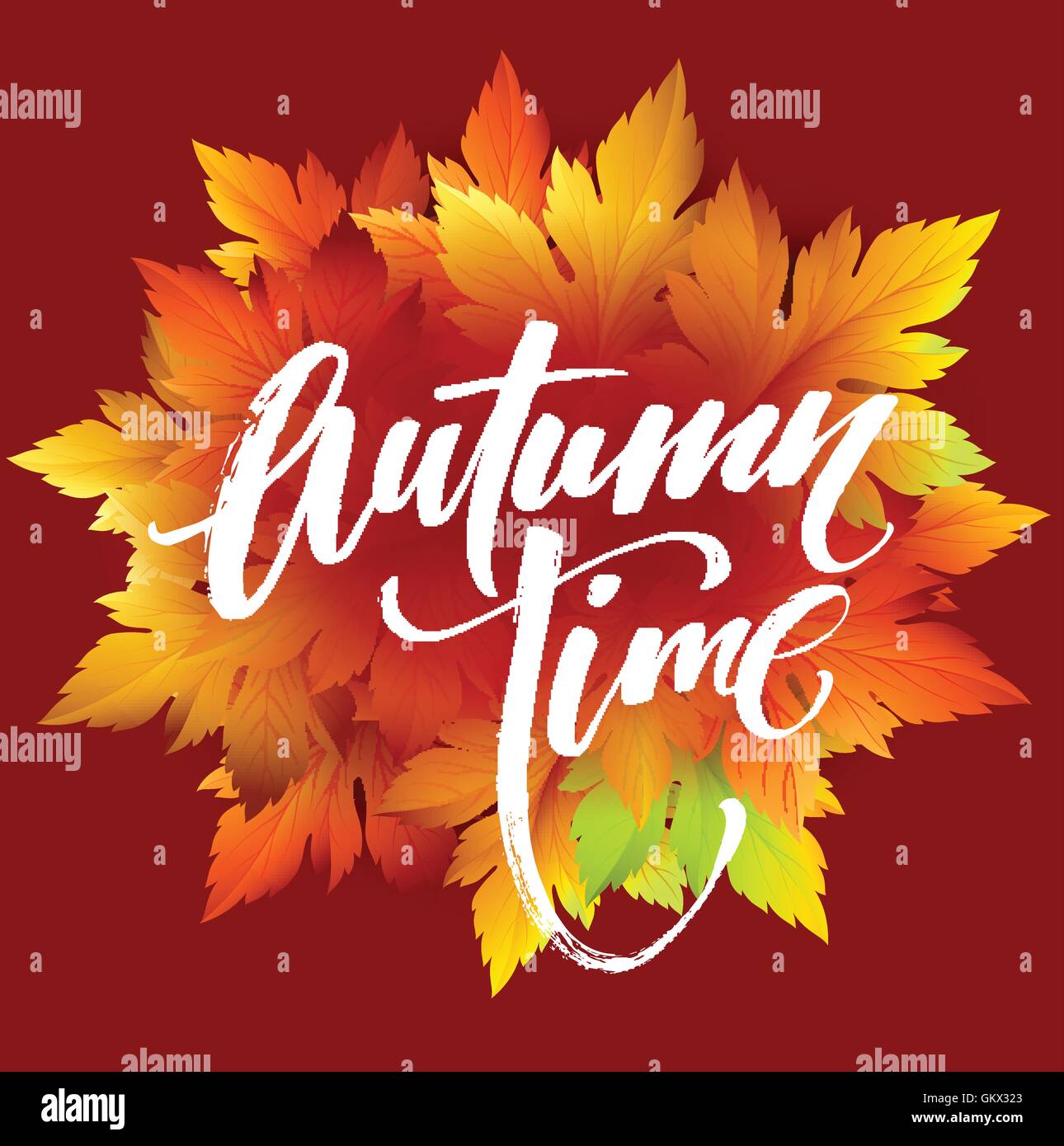 Autumn time seasonal banner design. Fall leaf. Vector illustration ...