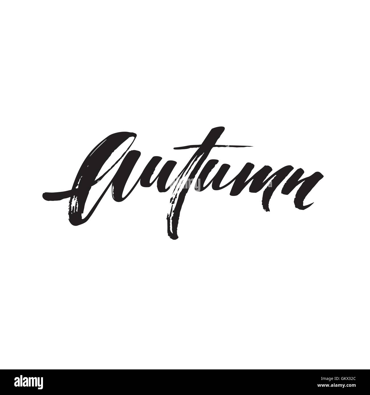 Fall Modern calligraph card. Hand drawn lettering design. Ink ...