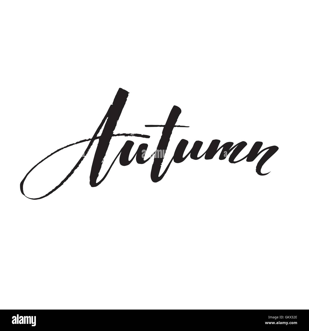 Fall Modern calligraph card. Hand drawn lettering design. Ink ...
