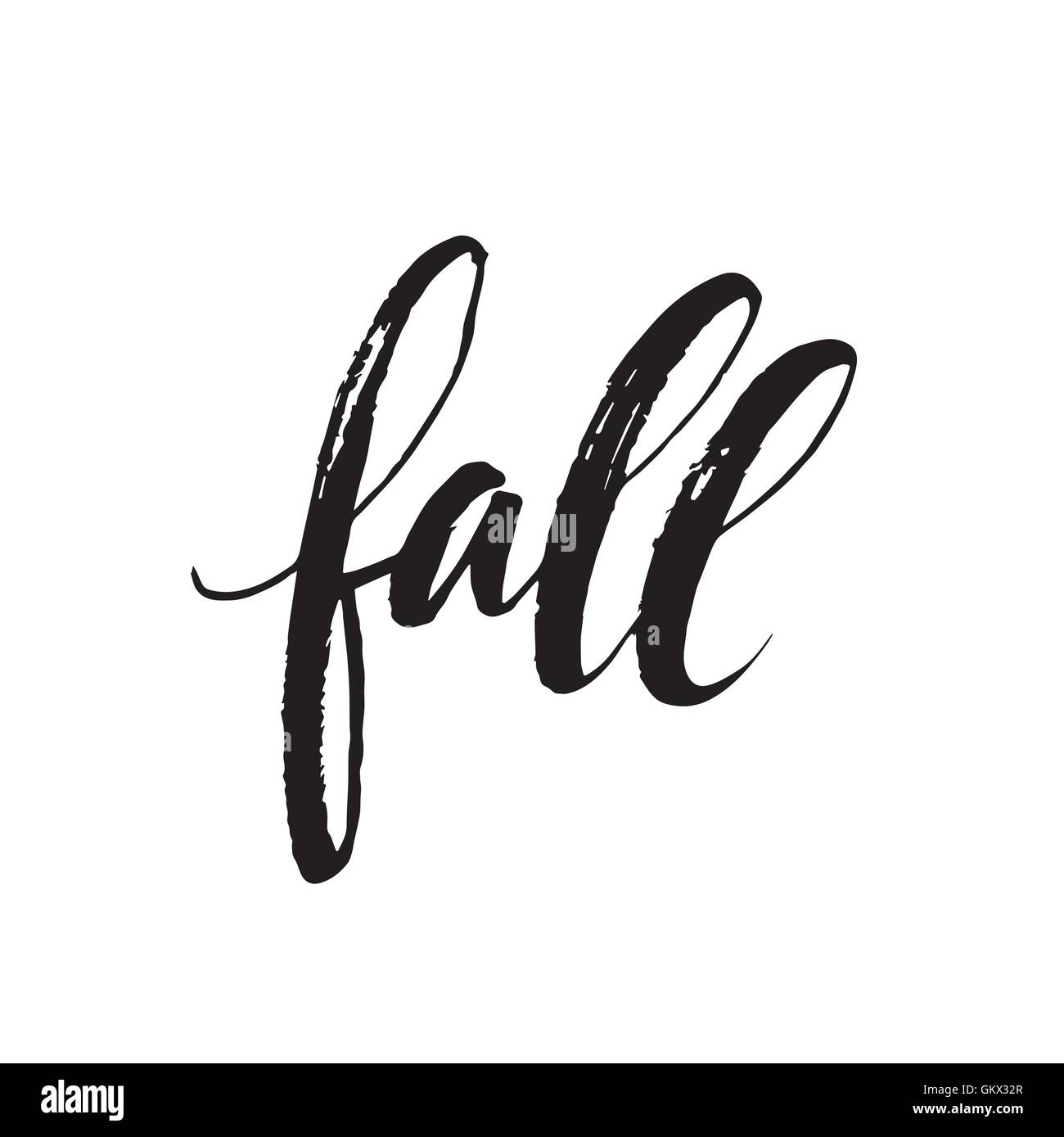 Fall Modern calligraph card. Hand drawn lettering design. Ink ...