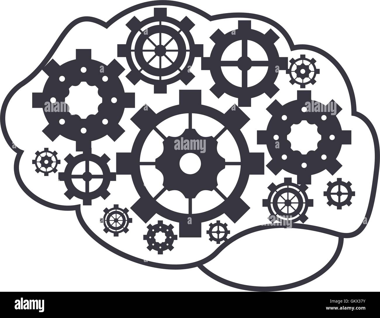 brain and gears icon Stock Vector Image & Art - Alamy