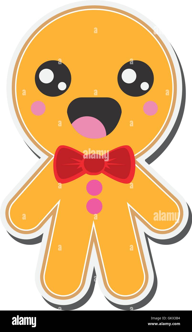 kawaii gingerbread cookie icon Stock Vector Image & Art - Alamy